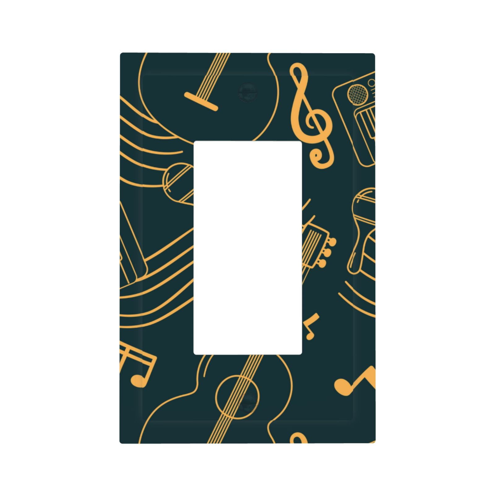 DouZhe 1-Gang Decorator/Rocker Wallplate, Musical Instruments Notes ...