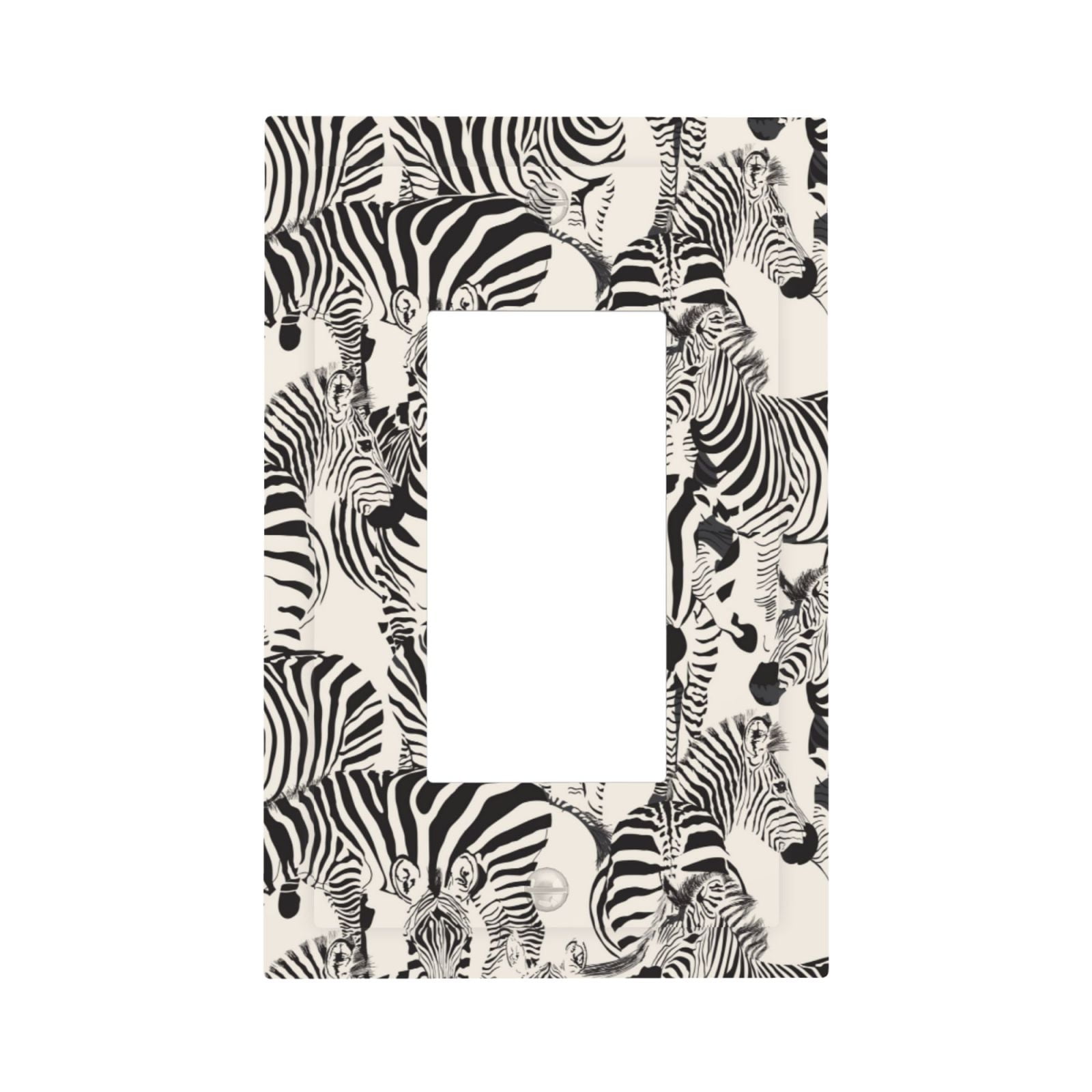 DouZhe 1-Gang Decorator/Rocker Wallplate, Vintage Black Zebra Animals ...
