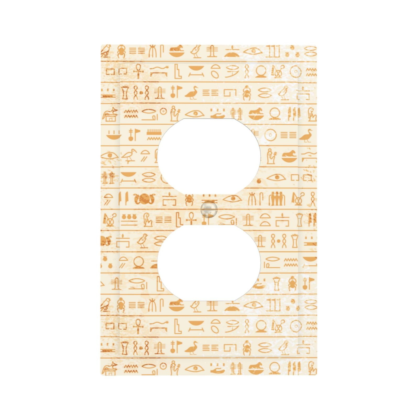 DouZhe 1-Gang Duplex Outlet Cover, Ancient Egypt Hieroglyphs Decorative ...