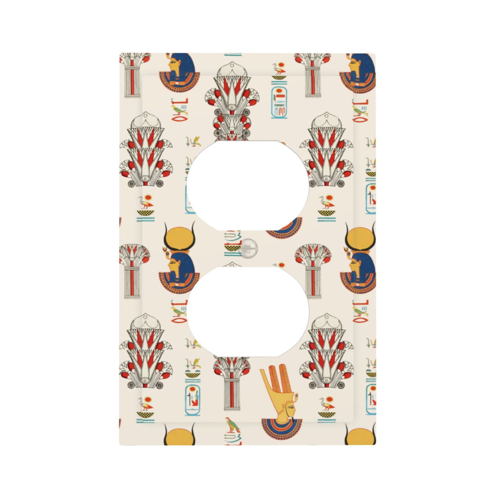 DouZhe 1-Gang Duplex Outlet Cover, Ancient Egyptian Elements Decoration ...