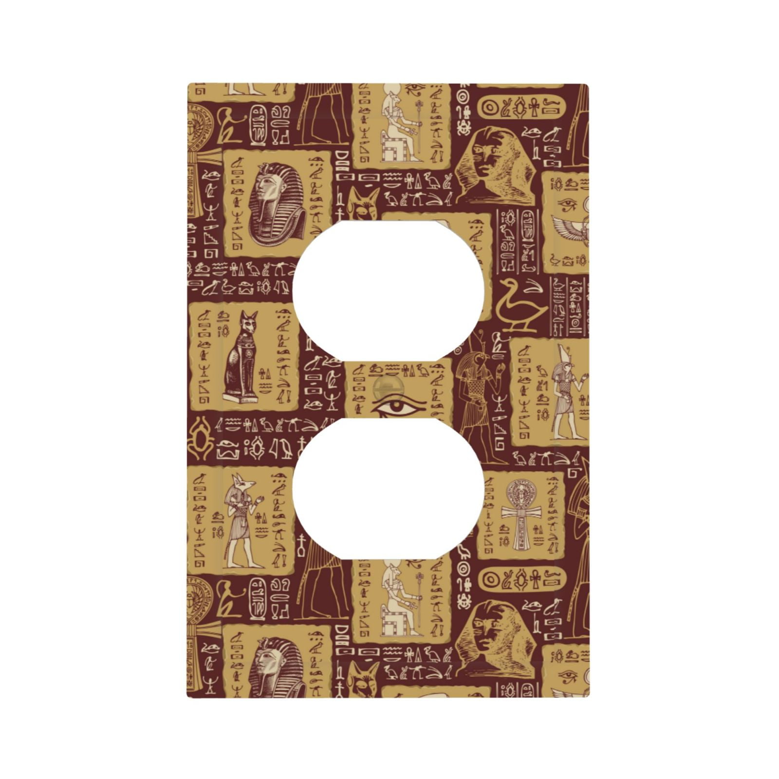 DouZhe 1-Gang Duplex Outlet Cover, Ancient Egyptian Hieroglyphs Symbols ...