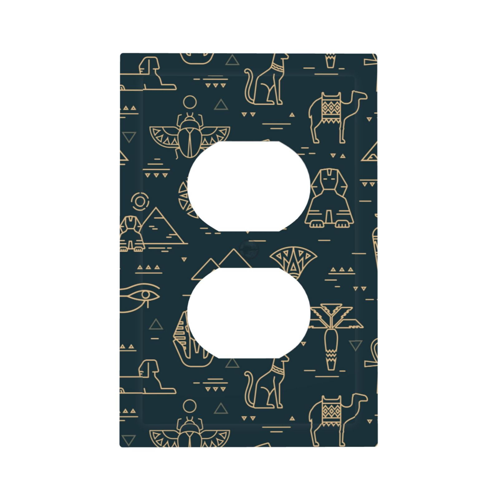 DouZhe 1-Gang Duplex Outlet Cover, Ancient Egyptian Symbols Decorative ...