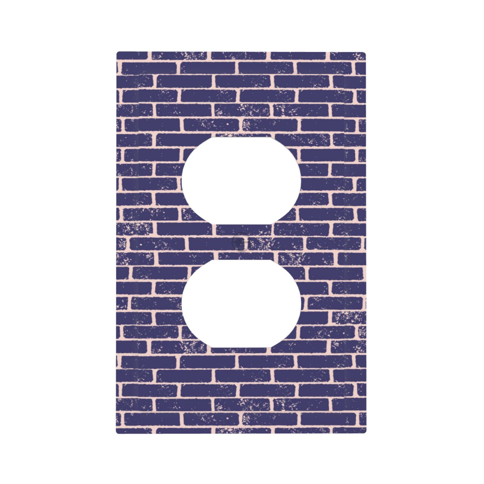 DouZhe 1-Gang Duplex Outlet Cover, Blue Brick Wall Textured Decorative ...
