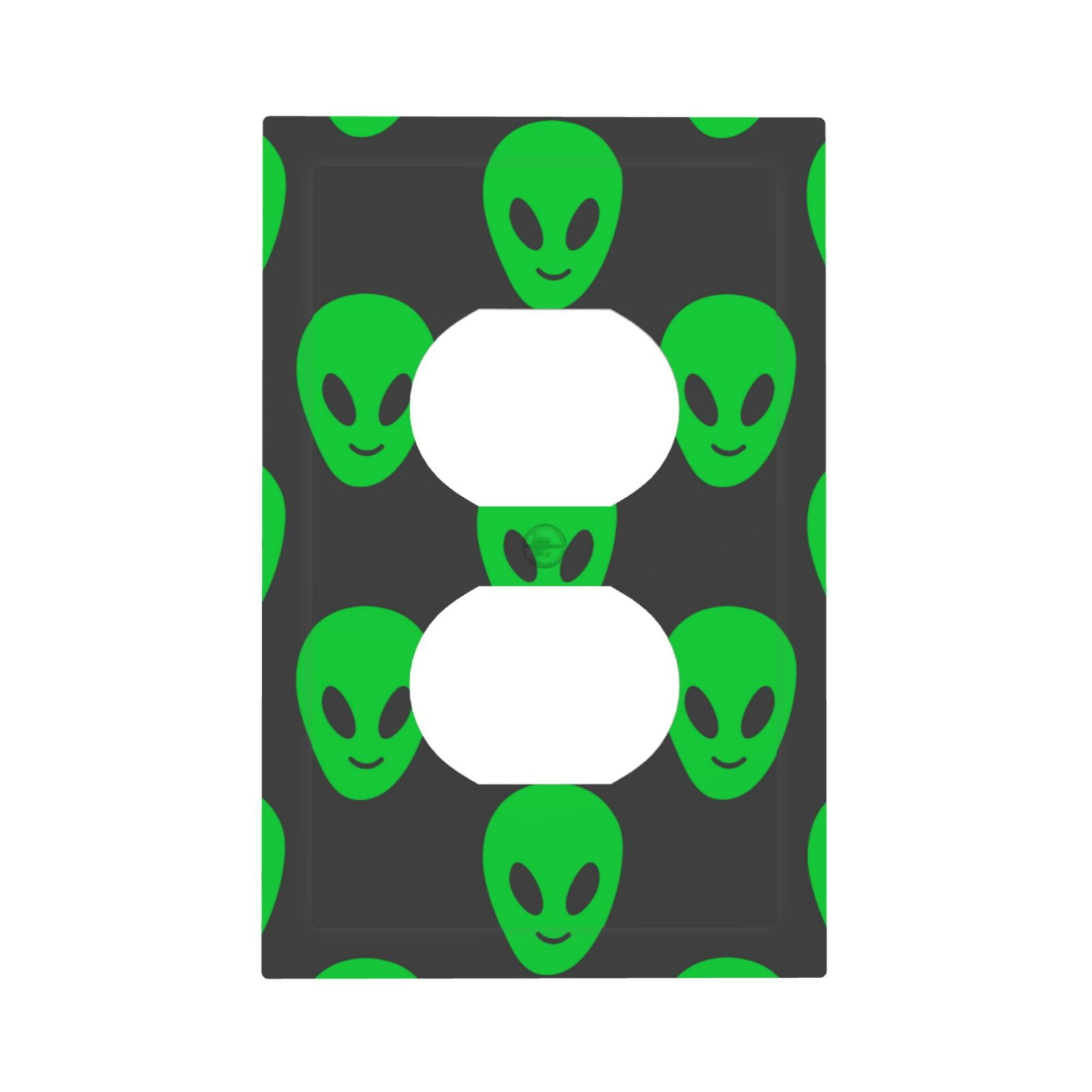 DouZhe 1-Gang Duplex Outlet Cover, Cartoon Smile Alien Faces Decorative ...