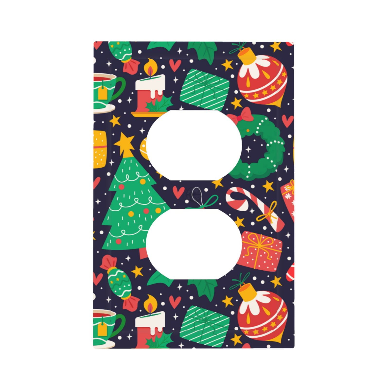 DouZhe 1-Gang Duplex Outlet Cover, Cute Christmas Season Decorative ...