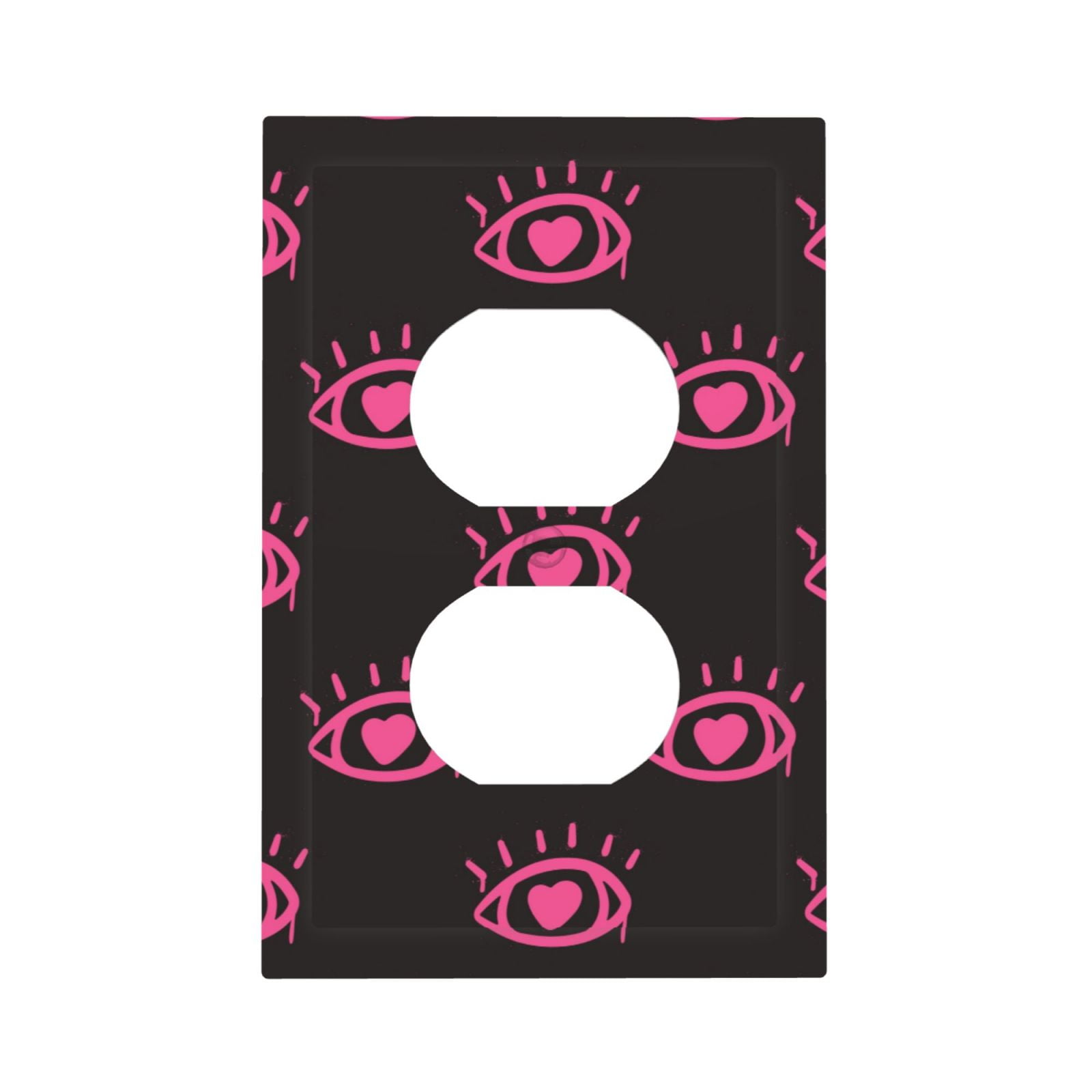 DouZhe 1-Gang Duplex Outlet Cover, Cute Pink Freak Eye Decorative Wall ...