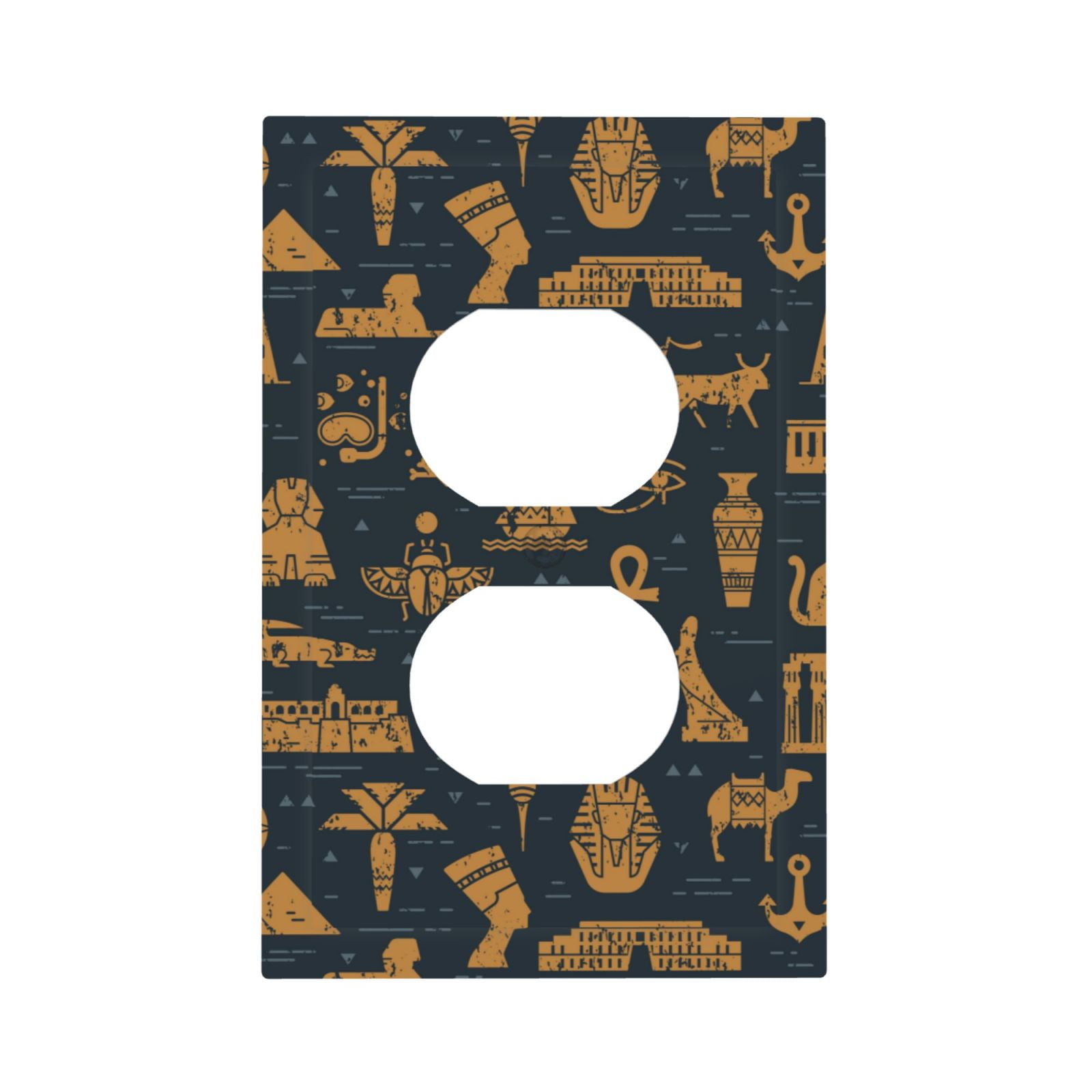 DouZhe 1-Gang Duplex Outlet Cover, Egyptian Cultural Symbols Decorative ...