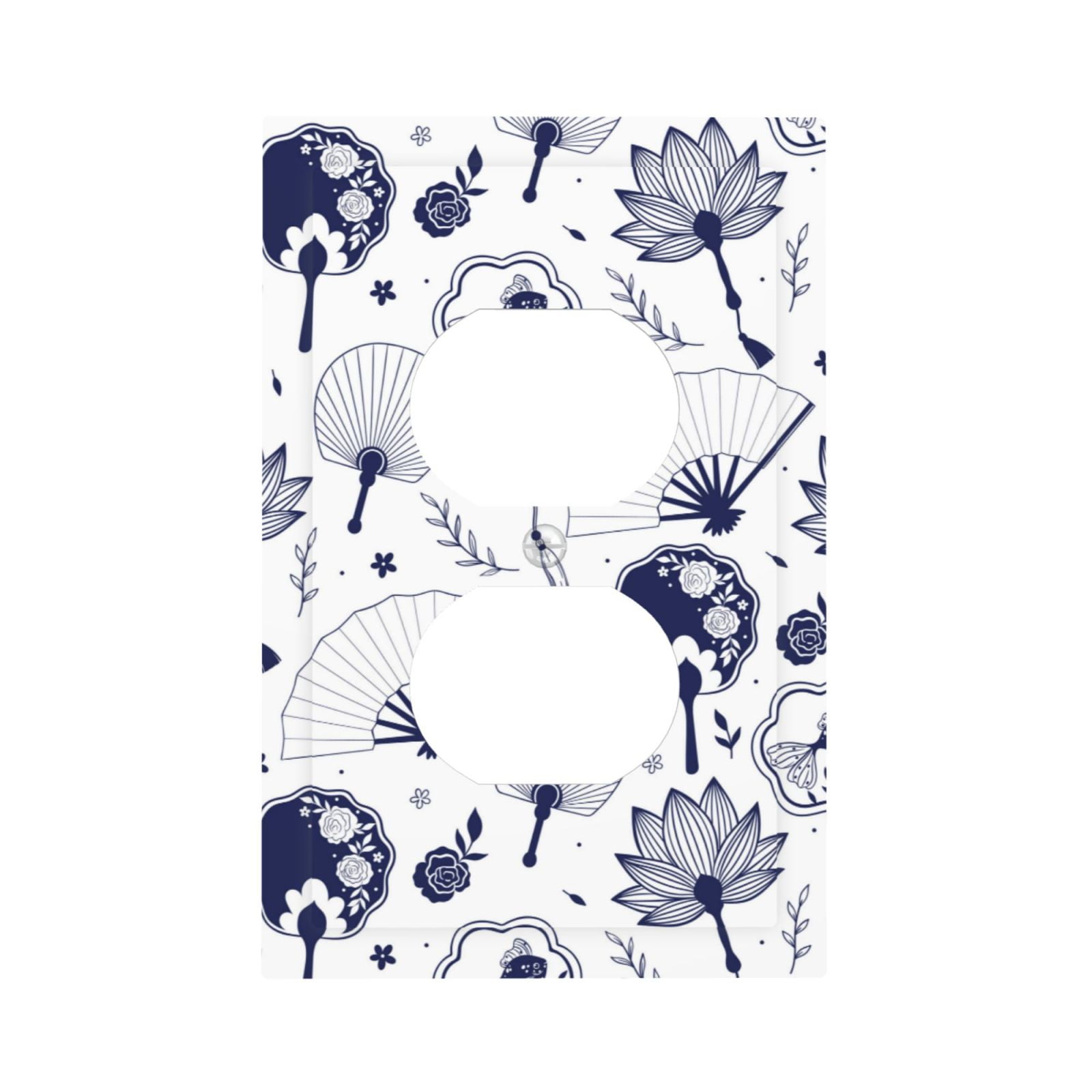 DouZhe 1-Gang Duplex Outlet Cover, Fashion Chinese Floral Fans ...