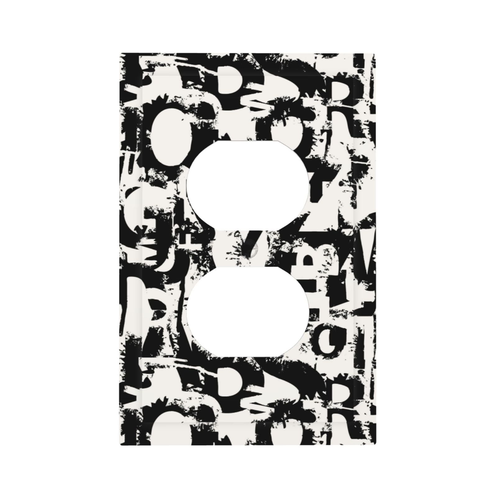 DouZhe 1-Gang Duplex Outlet Cover, Letters Drops and Splashes ...