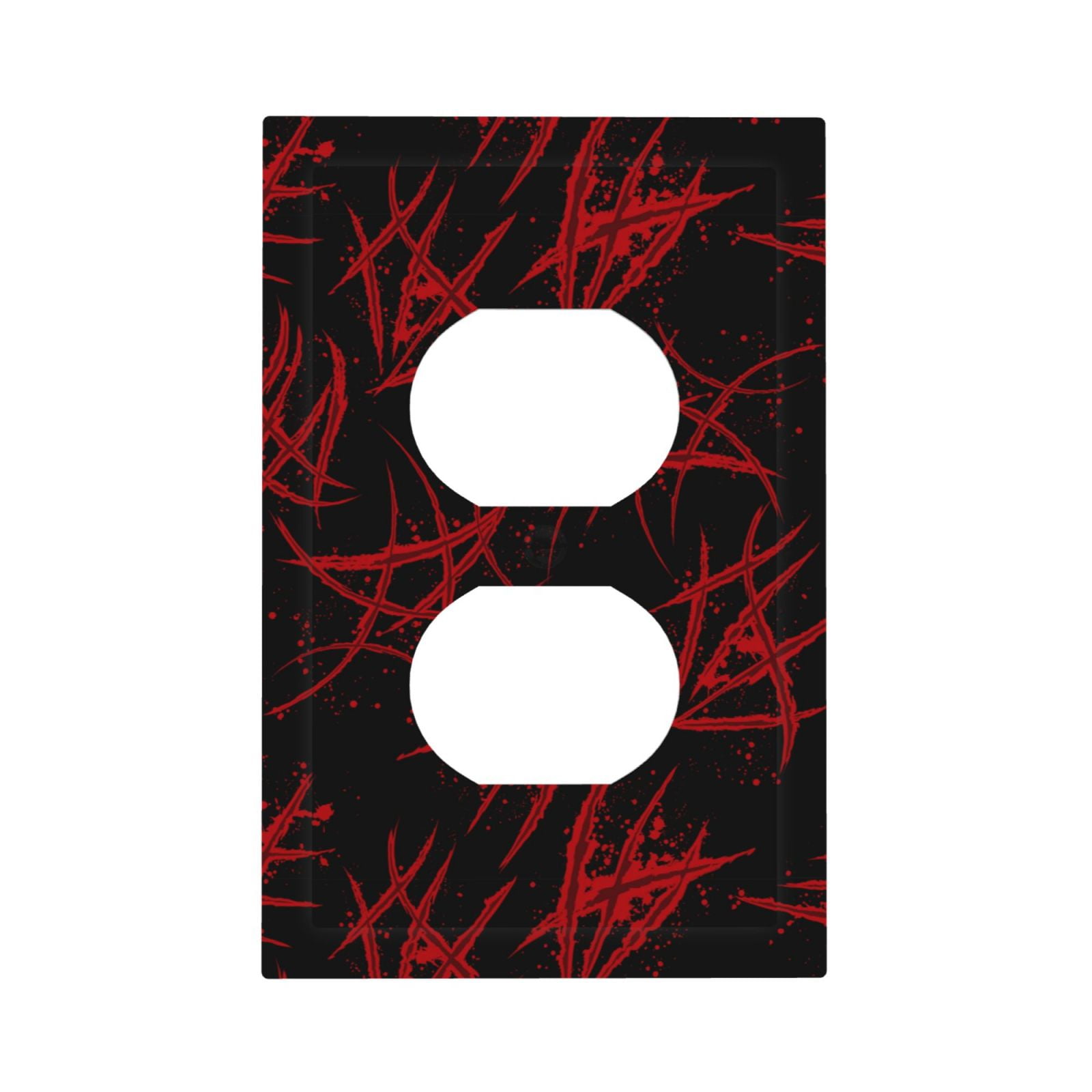DouZhe 1-Gang Duplex Outlet Cover, Red Claw Blood Marks Decorative Wall ...