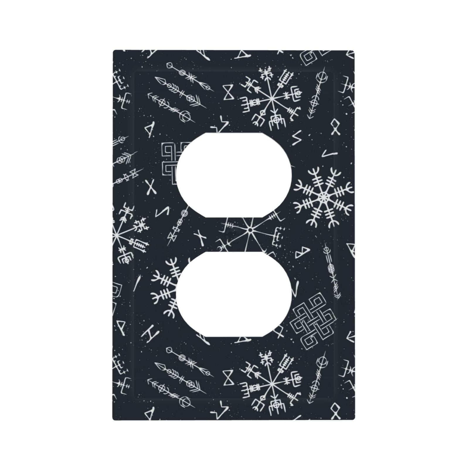 DouZhe 1-Gang Duplex Outlet Cover, Viking Runes Occult Symbols ...
