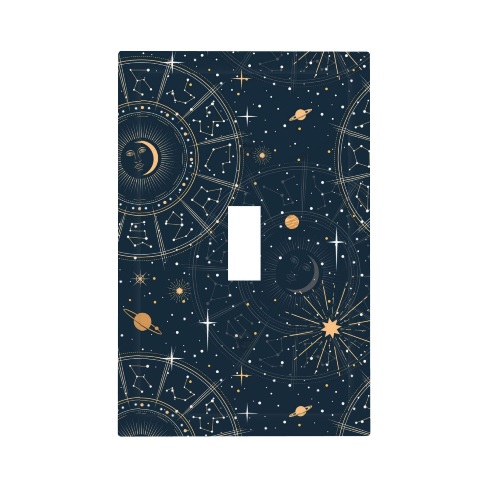 DouZhe 1-Gang Toggle Switch Wallplate, Astrology Mystic Stars Planets ...