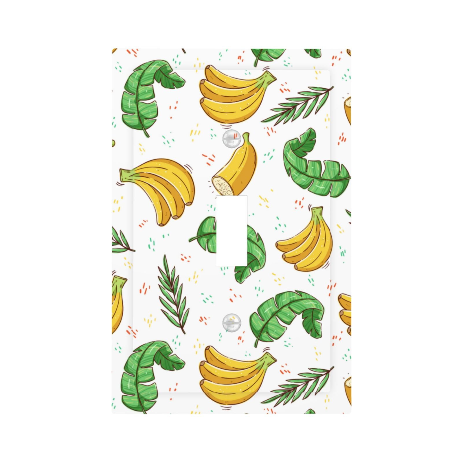 DouZhe 1-Gang Toggle Switch Wallplate, Cartoon Banana Fruit Leaves ...