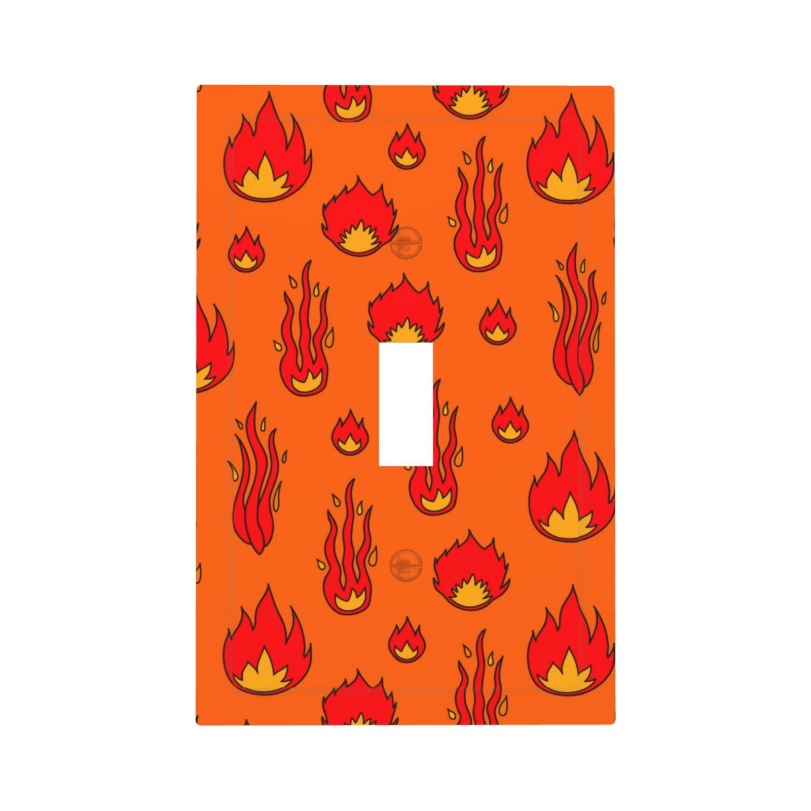 DouZhe 1-Gang Toggle Switch Wallplate, Cartoon Fire Flames Red ...
