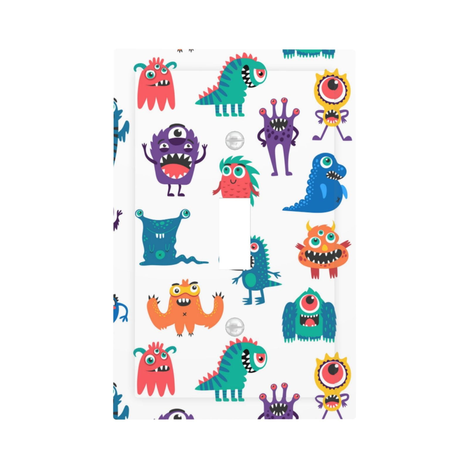 DouZhe 1-Gang Toggle Switch Wallplate, Cartoon Gremlin Cyclops Monsters ...