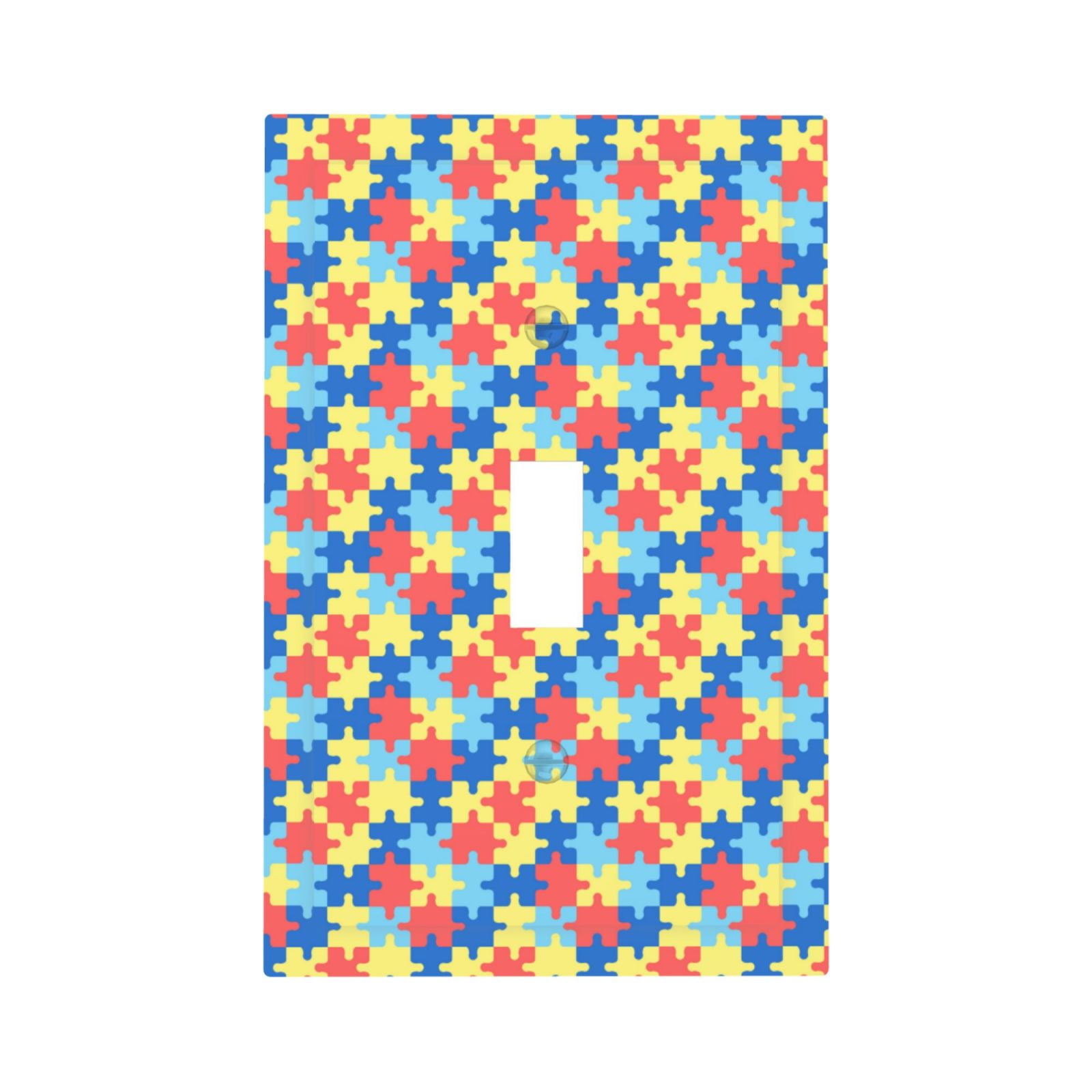 DouZhe 1-Gang Toggle Switch Wallplate, Colorful Autism Pattern with ...