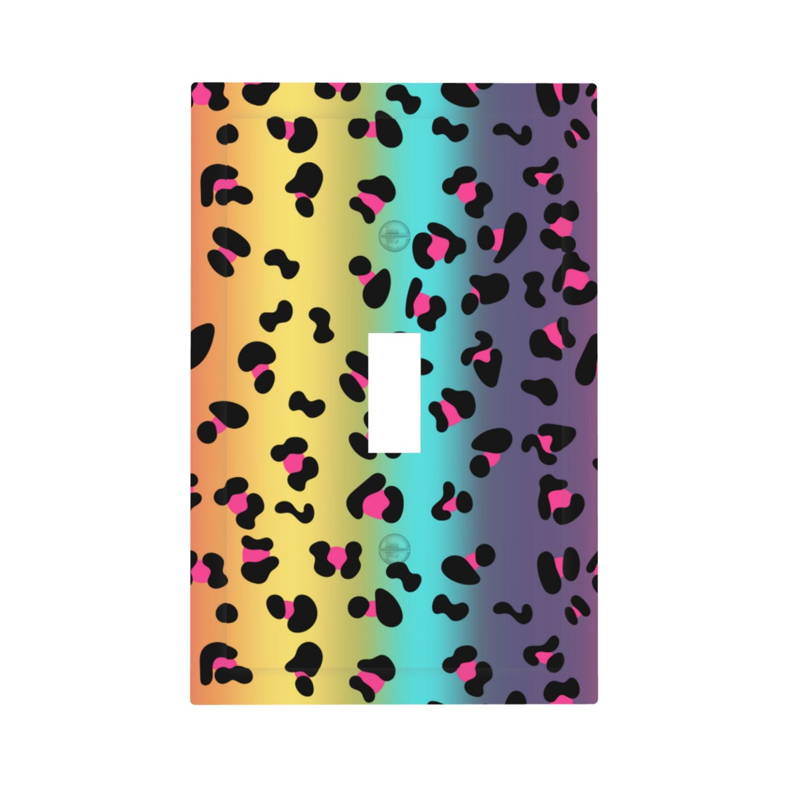 DouZhe 1-Gang Toggle Switch Wallplate, Colorful Leopard Print Rainbow ...
