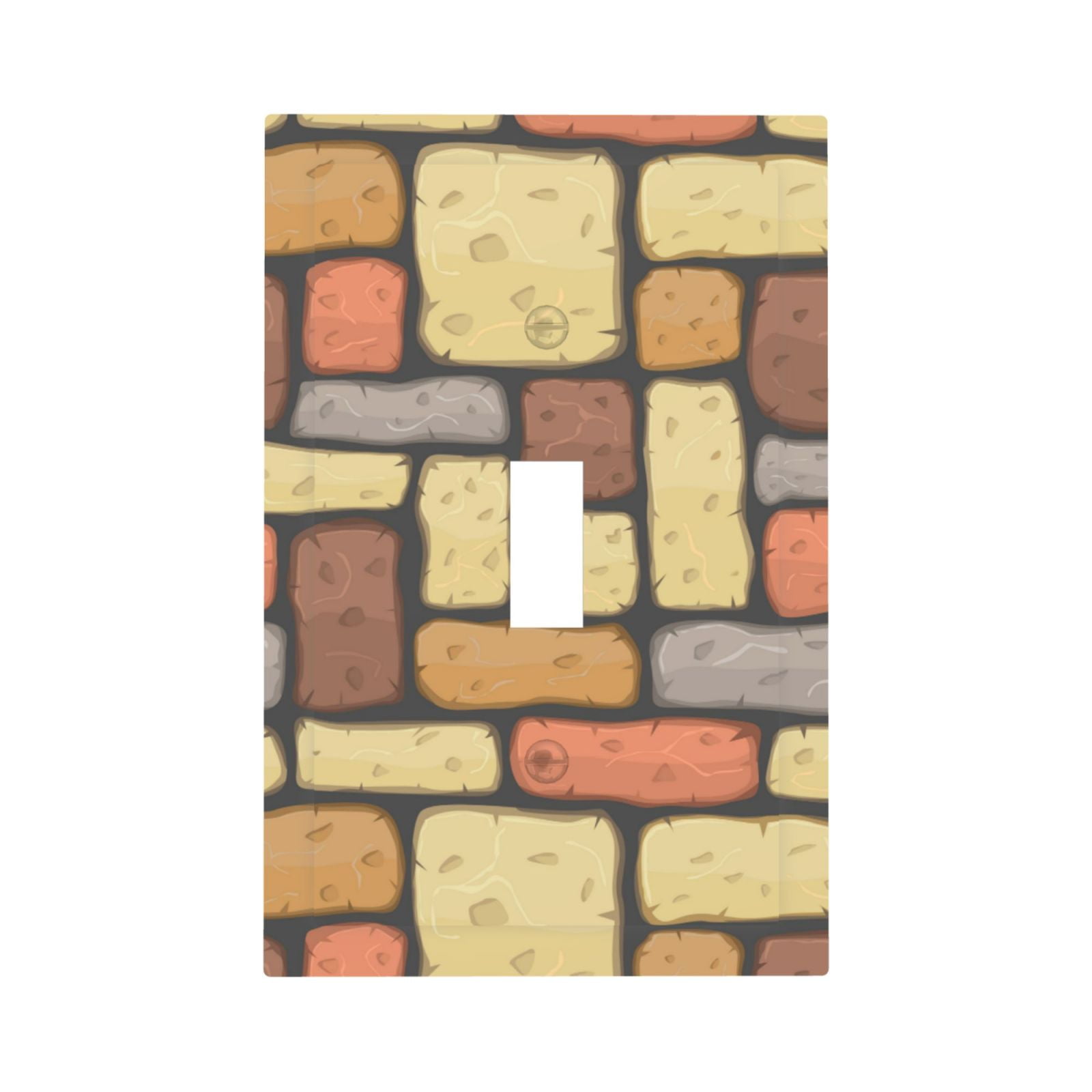 DouZhe 1-Gang Toggle Switch Wallplate, Colorful Stone Wall Cartoon ...