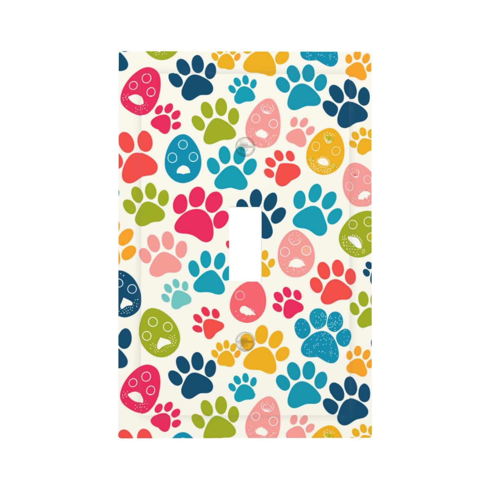 DouZhe 1-Gang Toggle Switch Wallplate, Cute Cat Puppy Paws Decorative ...