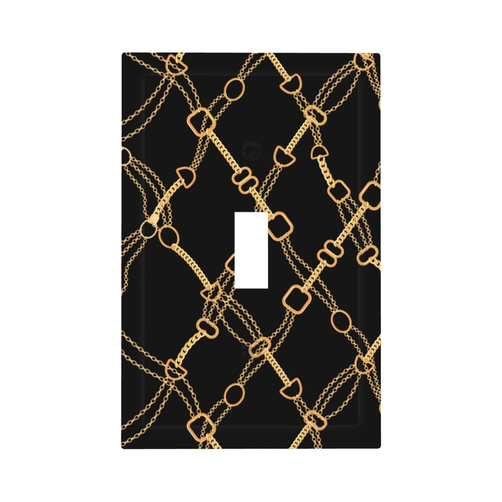 DouZhe 1-Gang Toggle Switch Wallplate, Fashion Golden Chains Texture ...