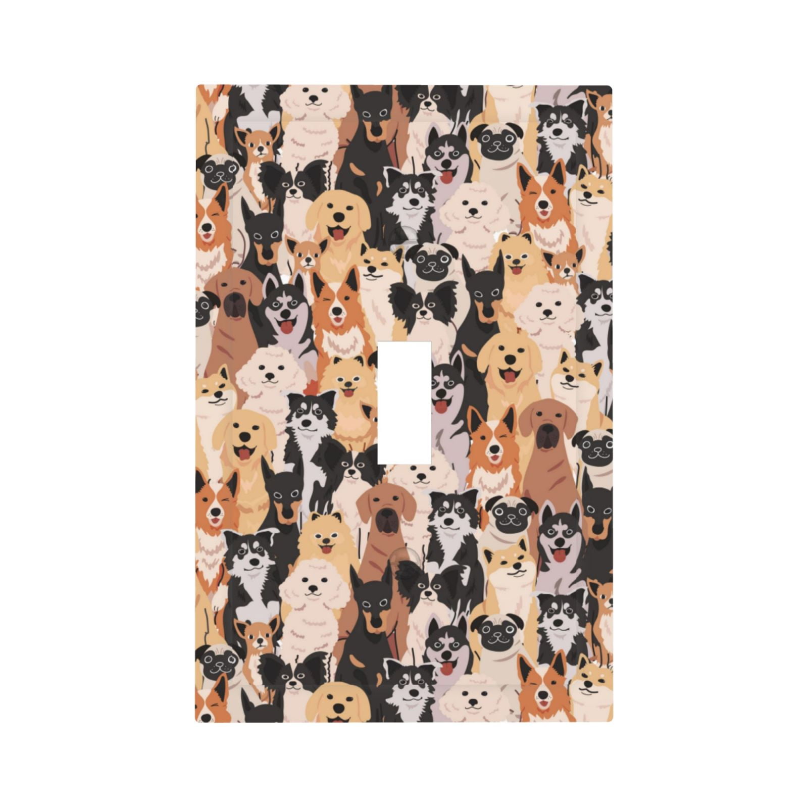 DouZhe 1-Gang Toggle Switch Wallplate, Funny Dogs Cute Puppy Decorative ...