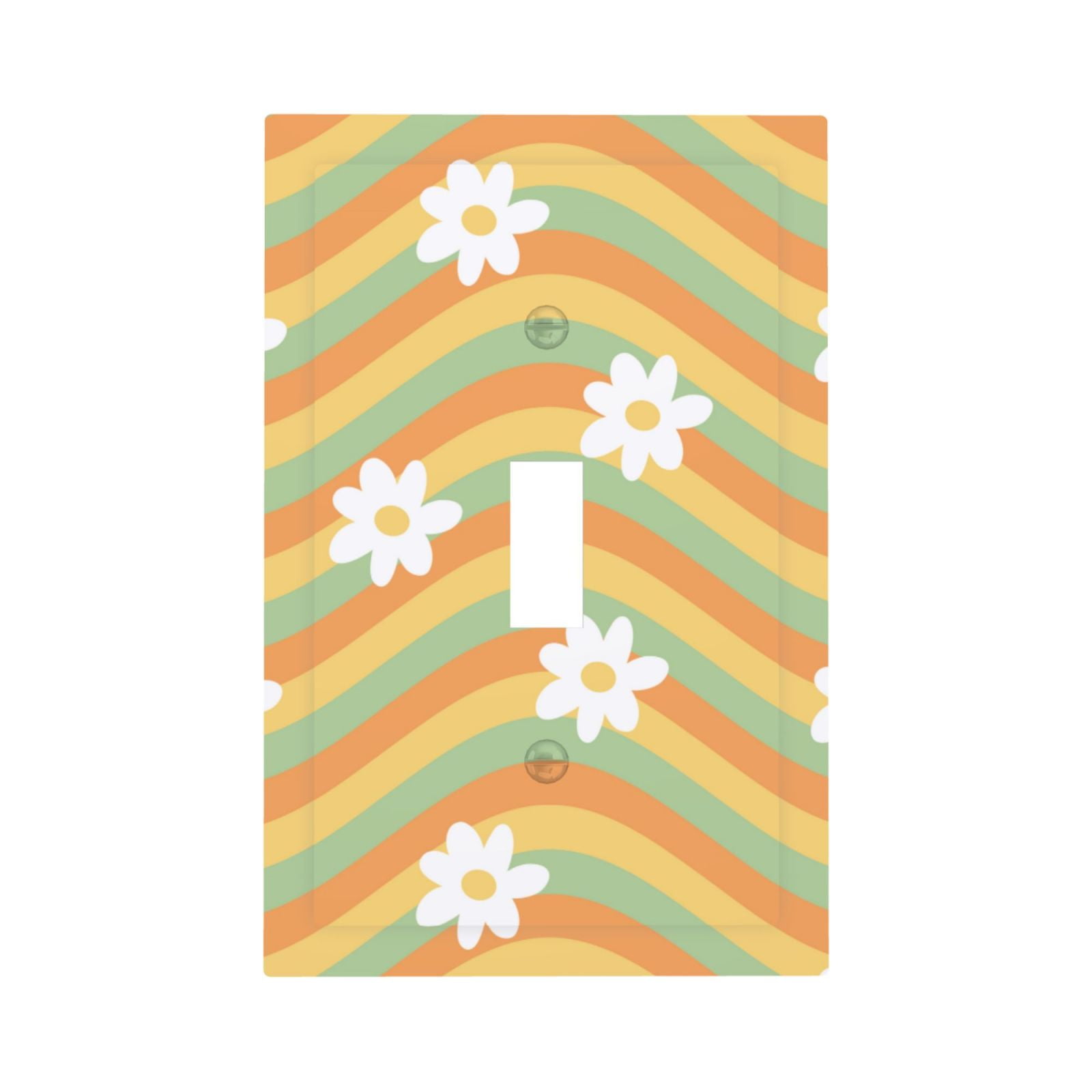 DouZhe 1-Gang Toggle Switch Wallplate, Hippie Rainbow Wave Lines ...