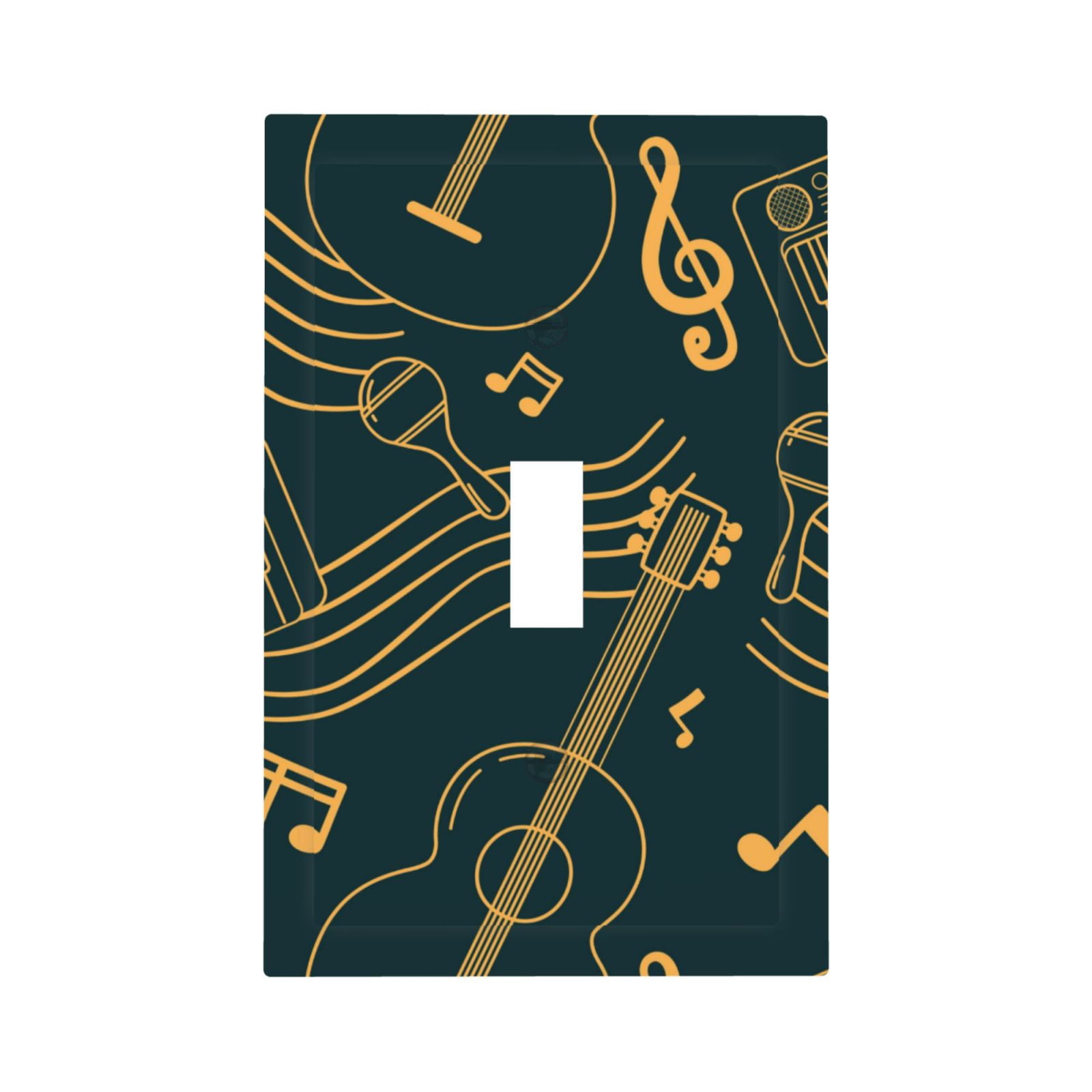 DouZhe 1-Gang Toggle Switch Wallplate, Musical Instruments Notes Line ...