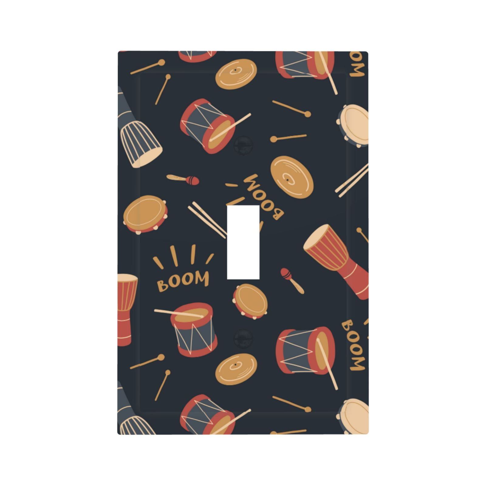 DouZhe 1-Gang Toggle Switch Wallplate, Percussion Drums Music Day ...