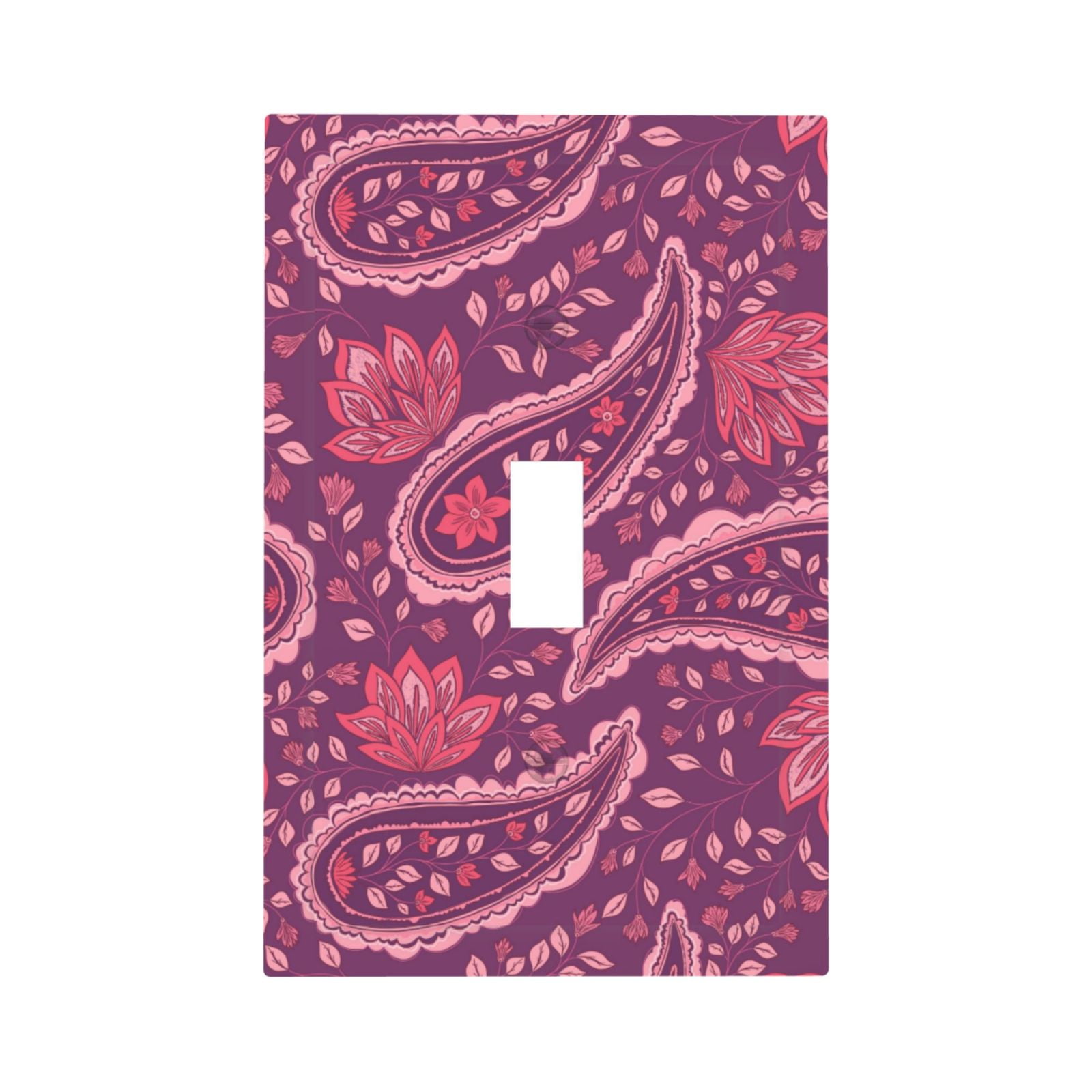 DouZhe 1-Gang Toggle Switch Wallplate, Pink Aesthetic Paisley Floral ...