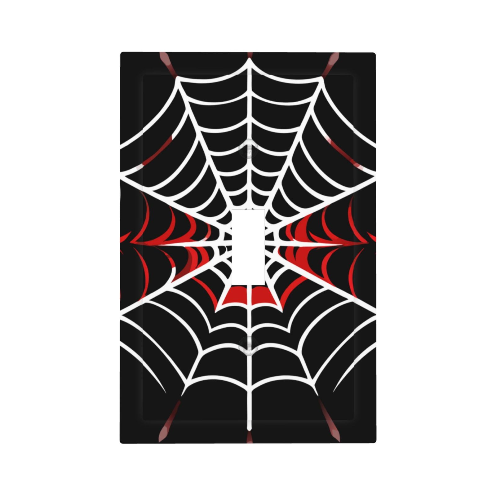 DouZhe 1-Gang Toggle Switch Wallplate, Red White Spider Web Decorative ...
