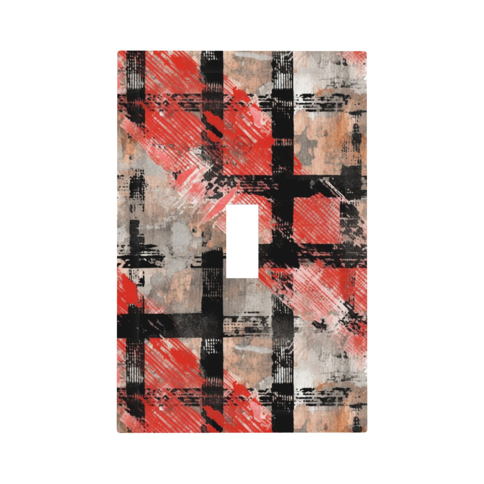 DouZhe 1-Gang Toggle Switch Wallplate, Red and Black Wall Plaid ...