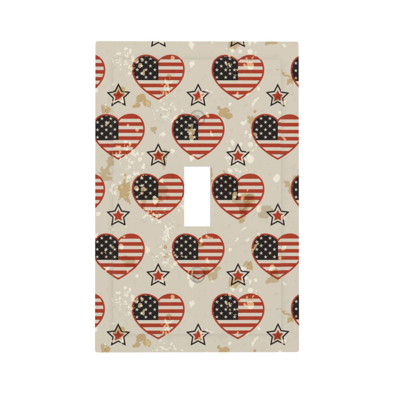 DouZhe 1-Gang Toggle Switch Wallplate, Retro Usa Flag and Star ...