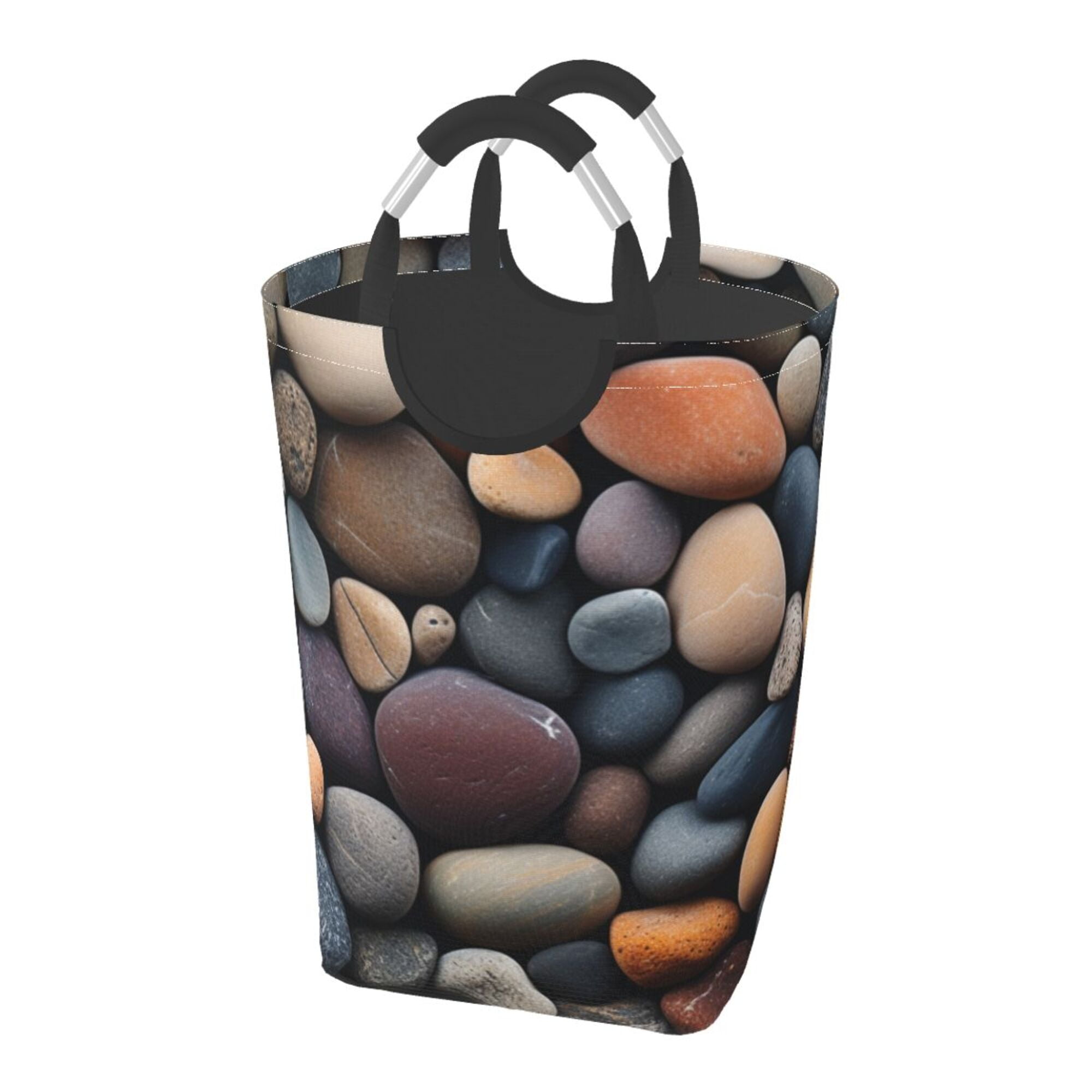 DouZhe 50L Rectangular Laundry Basket, Colorful Pebble Rocks Prints ...