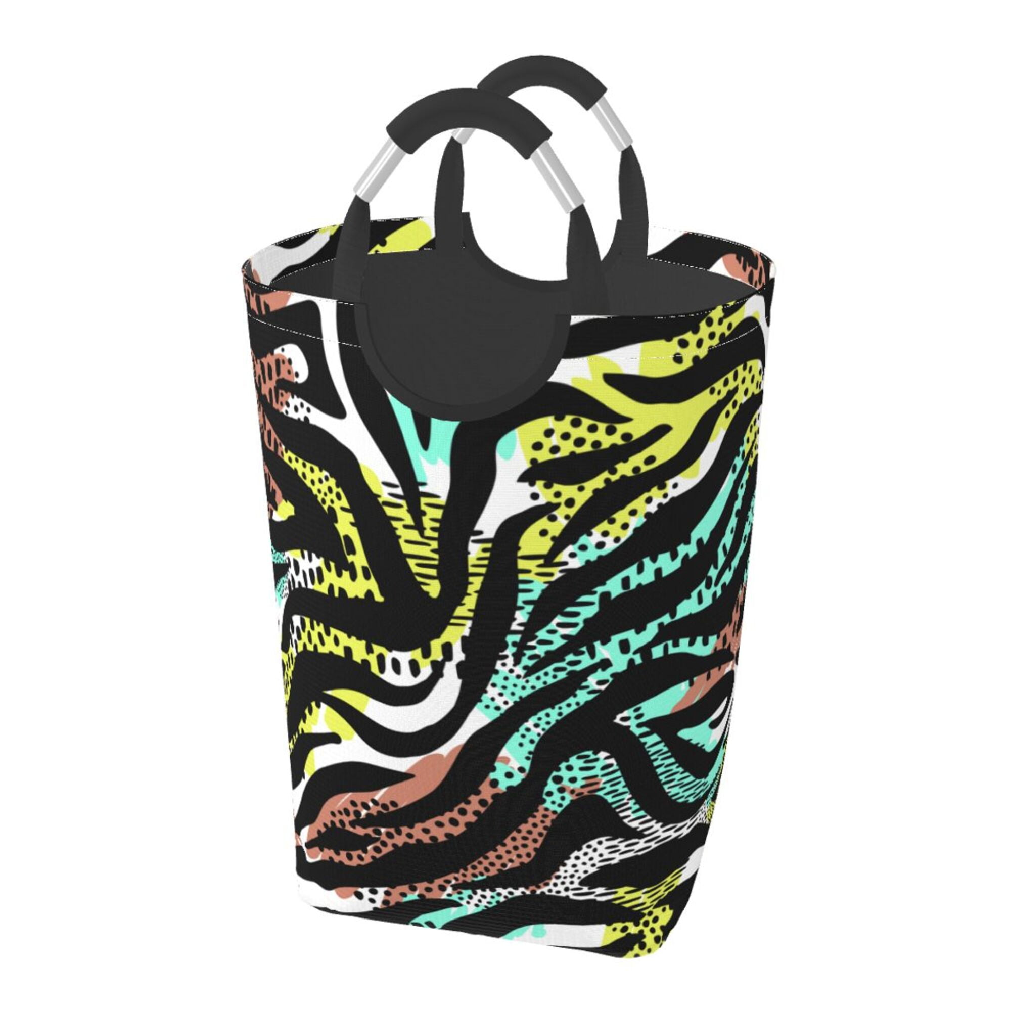 DouZhe 50L Rectangular Laundry Basket, Colorful Zebra Exotic Animal ...