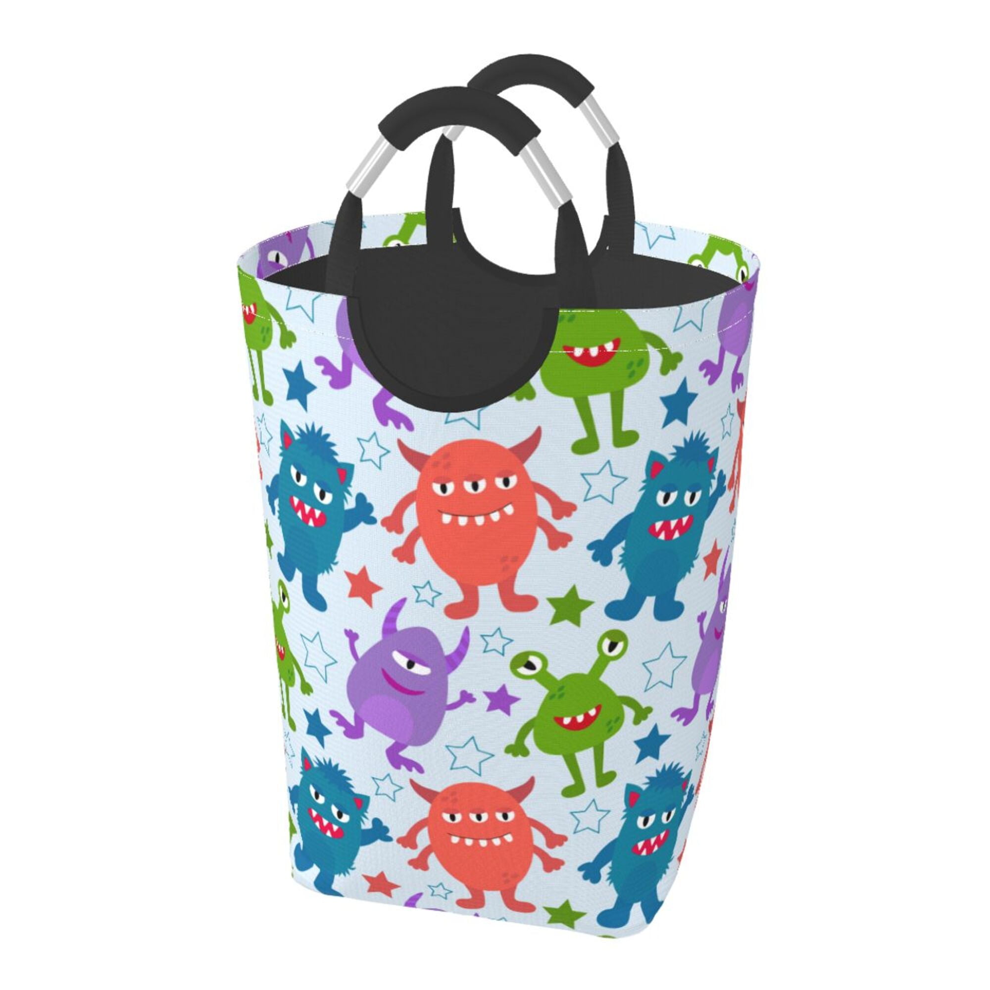 DouZhe 50L Rectangular Laundry Basket, Cute Colorful Alien Monsters ...