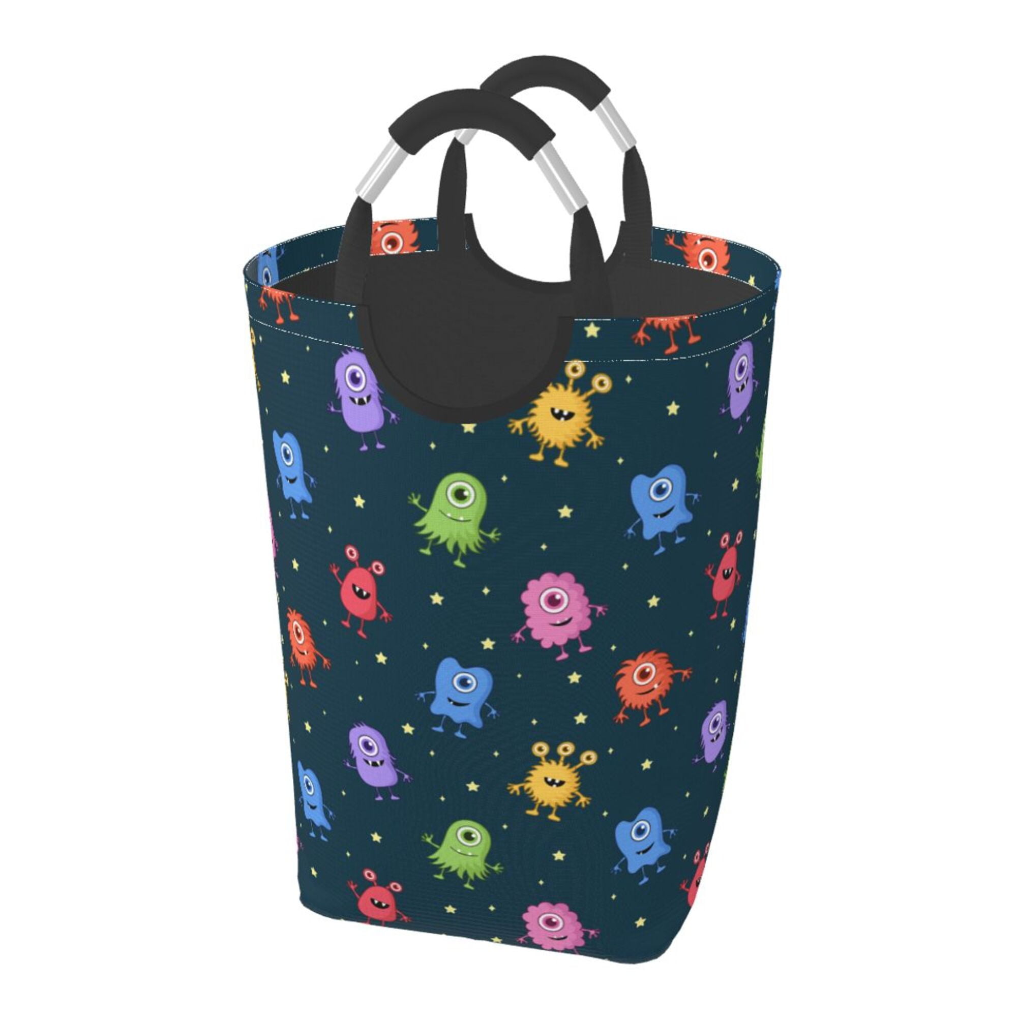 DouZhe 50L Rectangular Laundry Basket, Funny Cartoon Alien Monsters ...