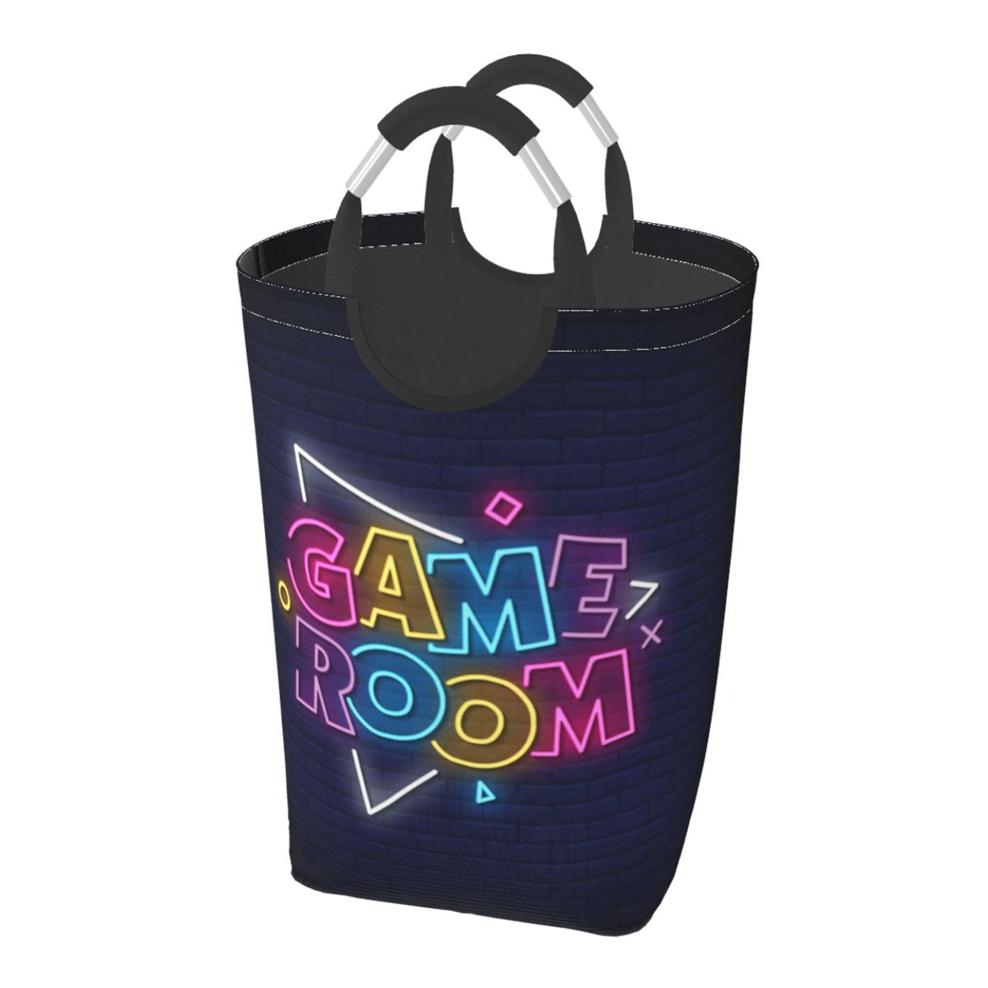 DouZhe 50L Rectangular Laundry Basket, Game Room Neon Signs Prints ...