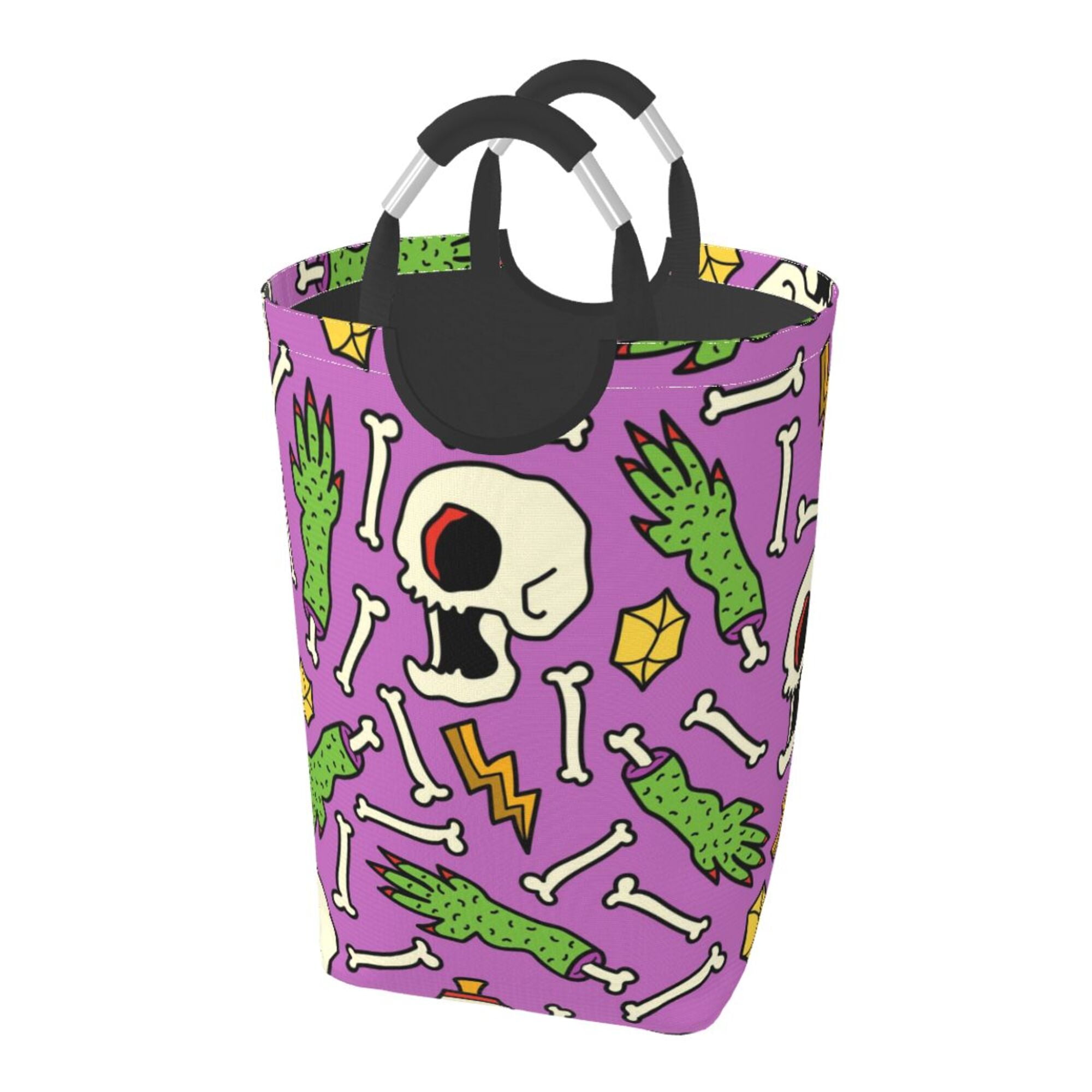 DouZhe 50L Rectangular Laundry Basket, Gothic Spooky Skull Ghosts ...