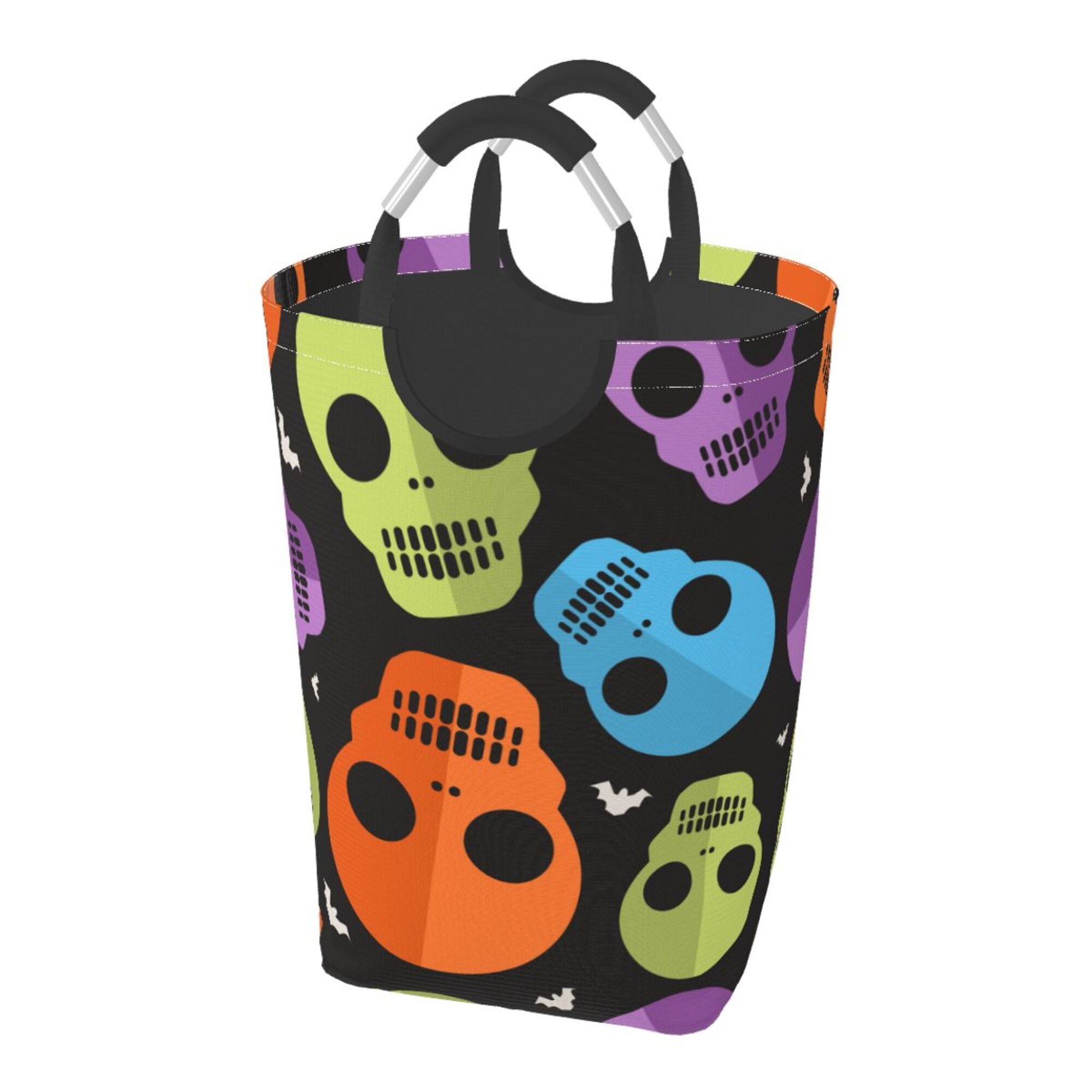 DouZhe 50L Rectangular Laundry Basket, Horror Halloween Spooky Skulls ...