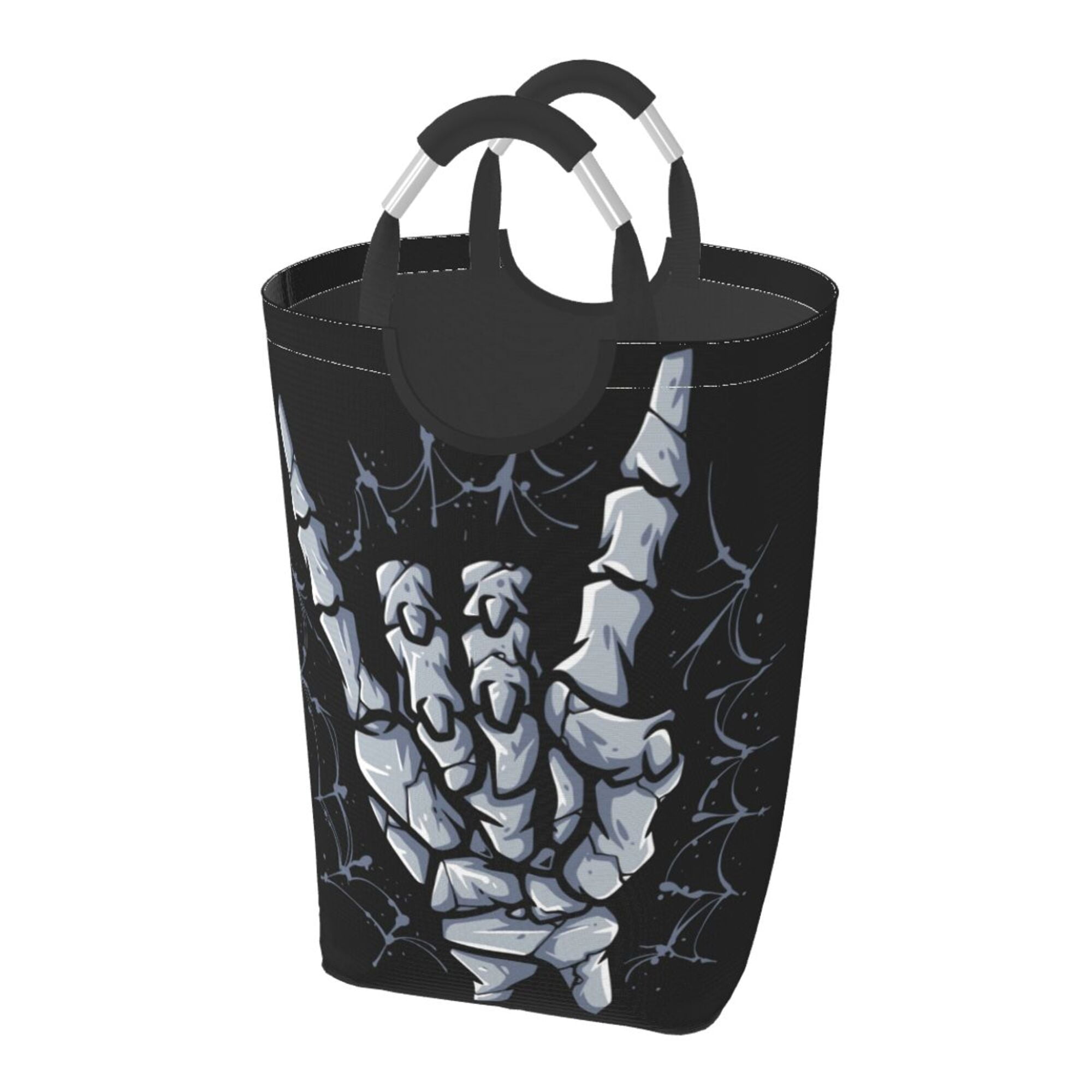 DouZhe 50L Rectangular Laundry Basket, Rock Skeleton Hand Gesture ...