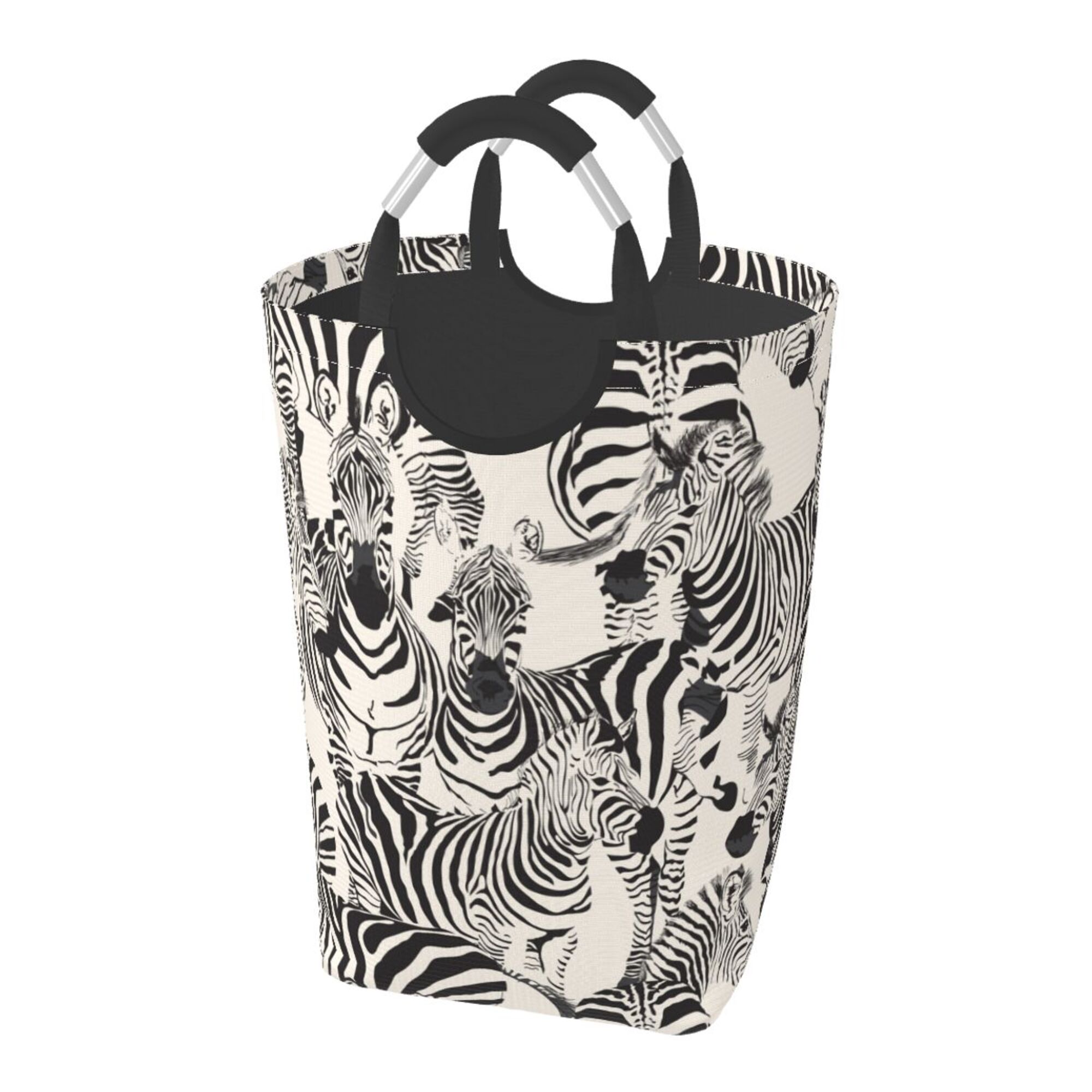 DouZhe 50L Rectangular Laundry Basket, Vintage Black Zebra Animals ...