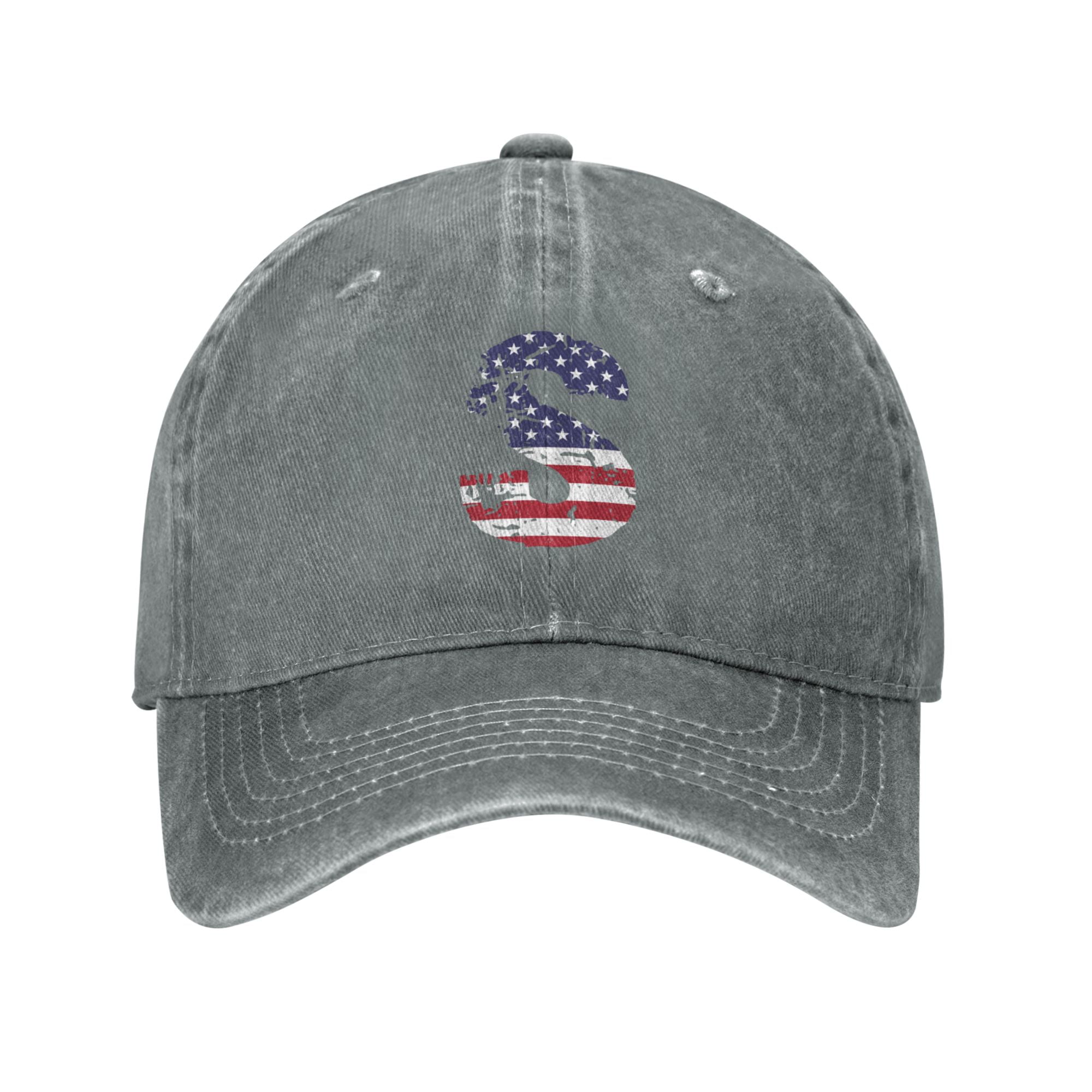 DouZhe Adjustable Washed Cotton Baseball Cap - Alphabet S America Usa ...