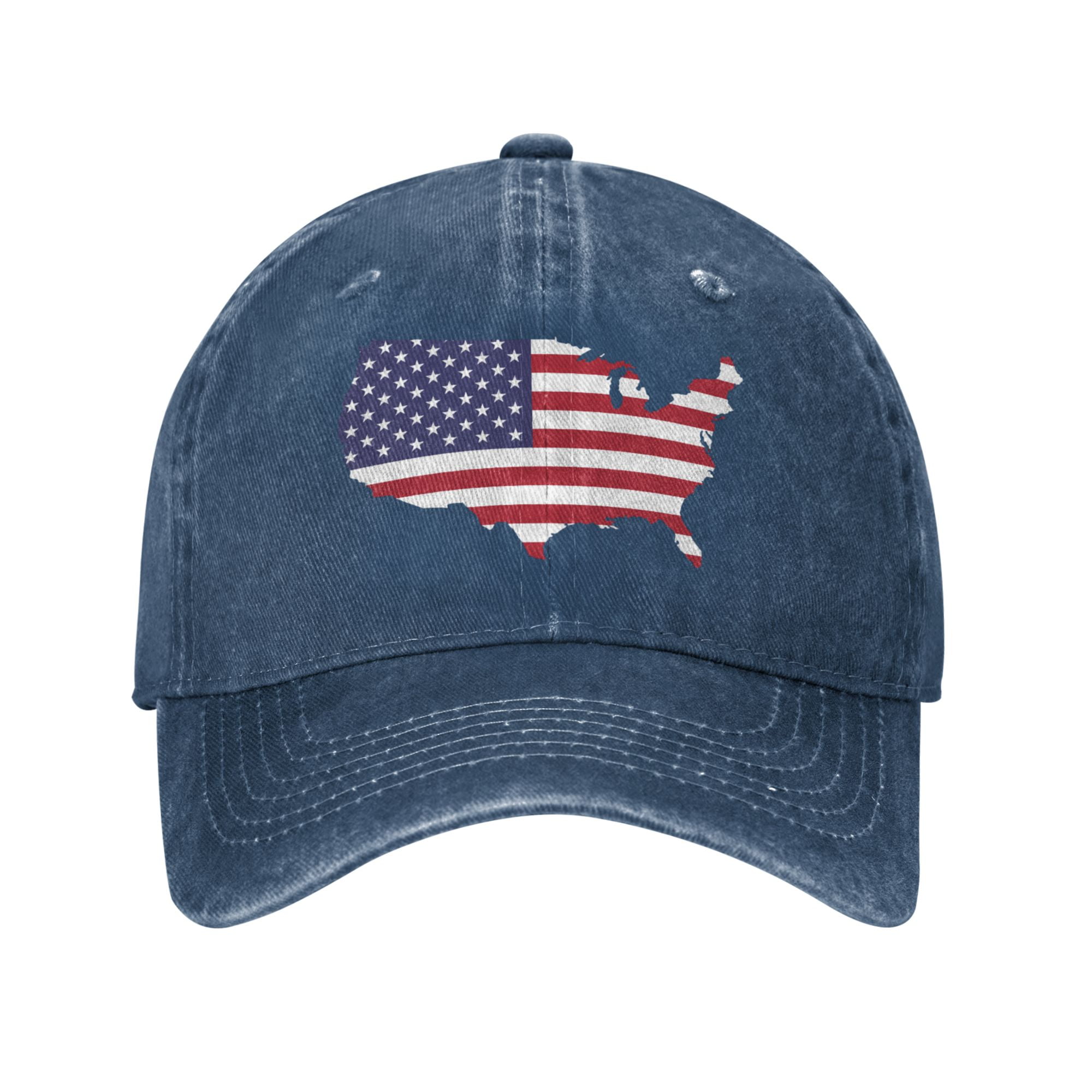 DouZhe Adjustable Washed Cotton Baseball Cap - America Art Borders Flag ...