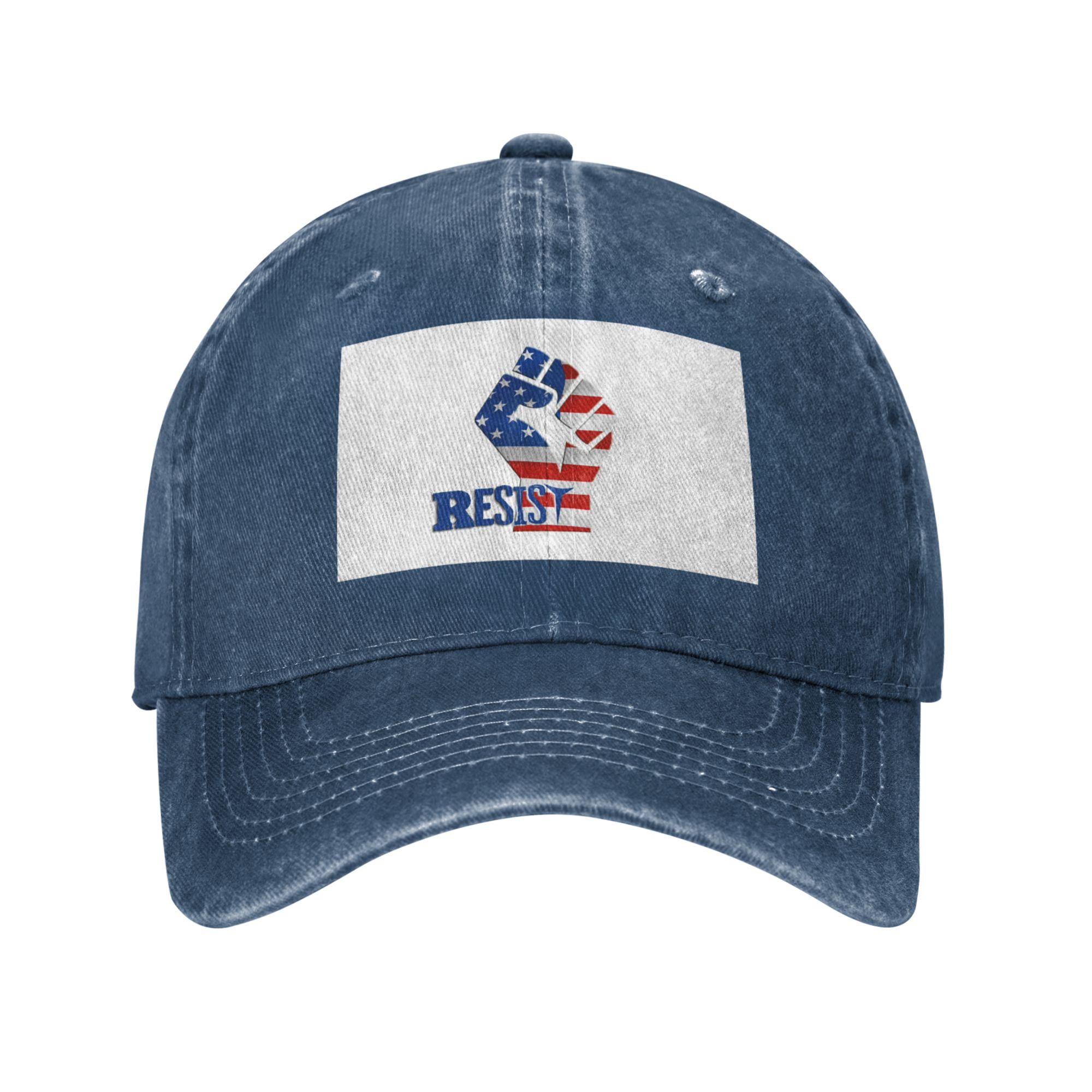 DouZhe Adjustable Washed Cotton Baseball Cap - American Usa Resist Fist ...