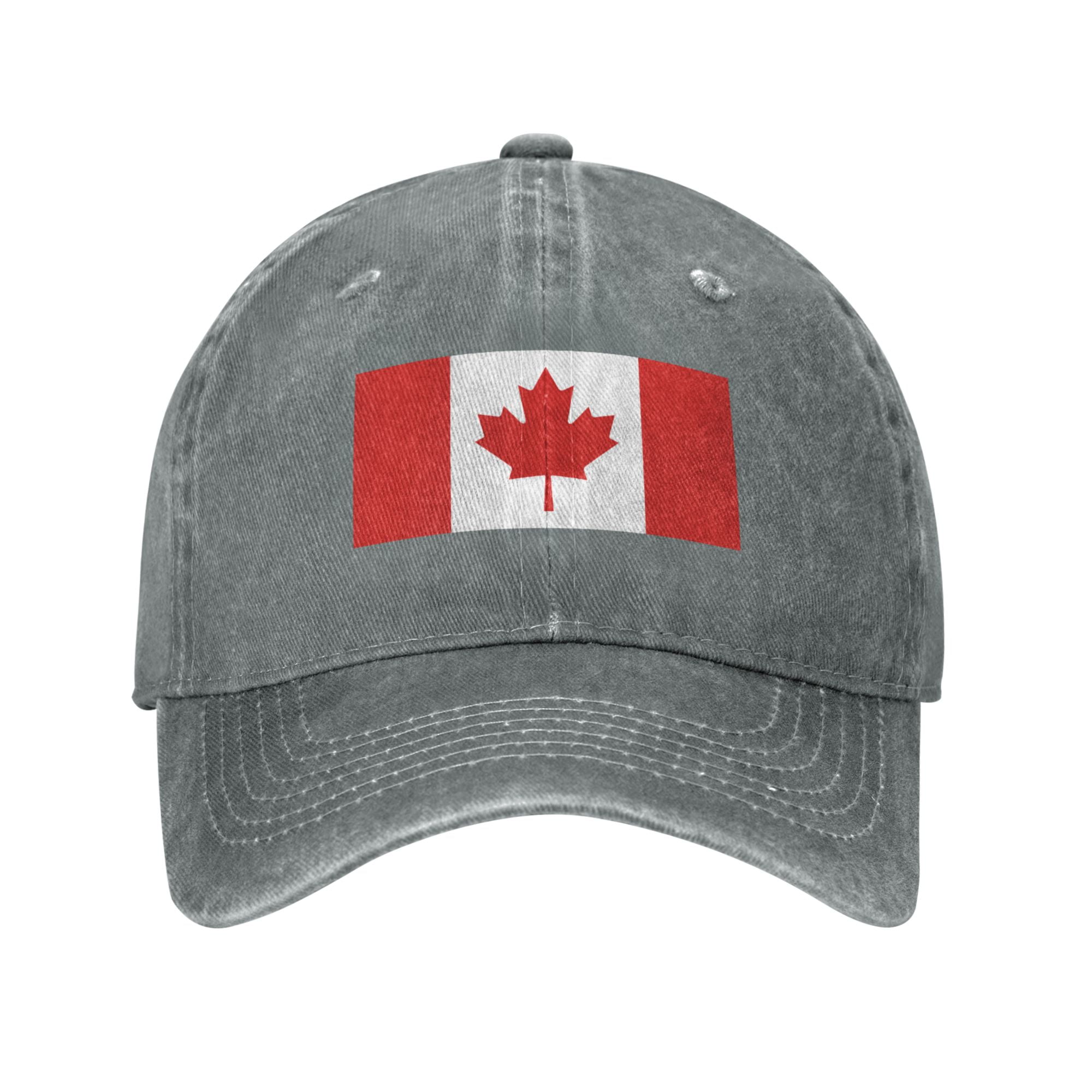 DouZhe Adjustable Washed Cotton Baseball Cap - Canada Flag Prints ...