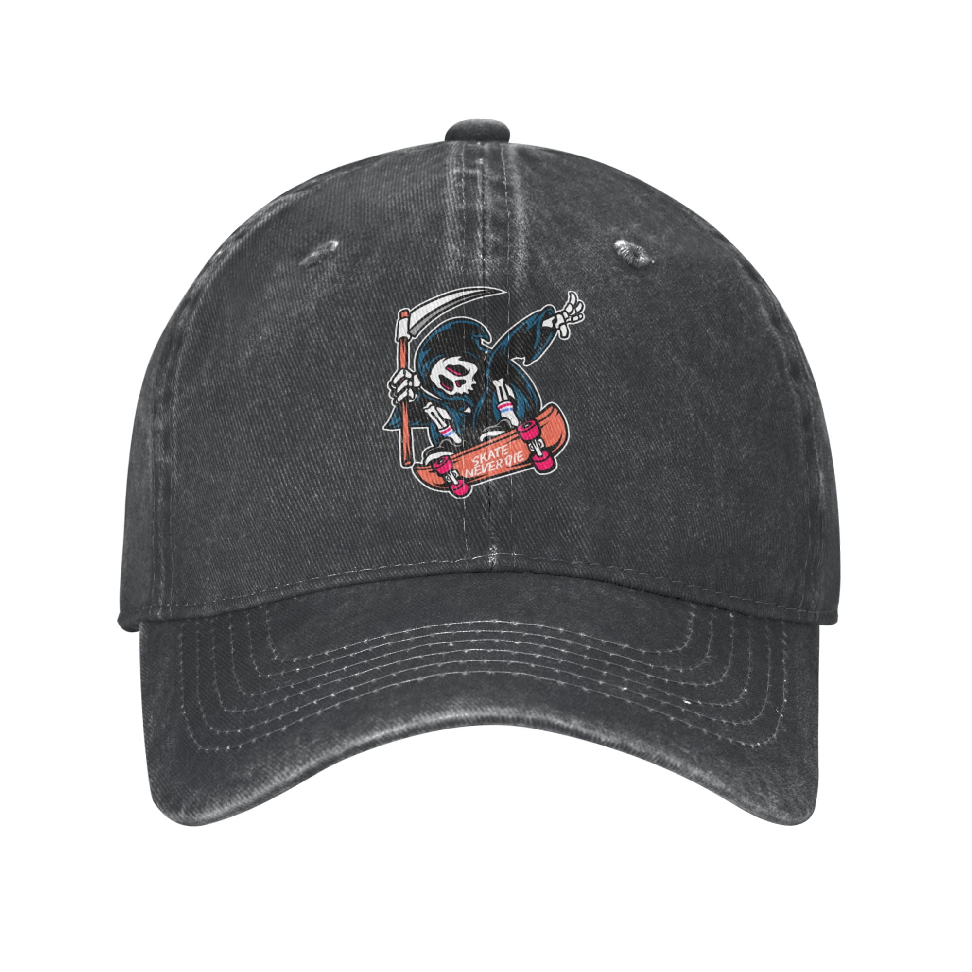 DouZhe Adjustable Washed Cotton Baseball Cap - Cartoon Grim Reaper ...