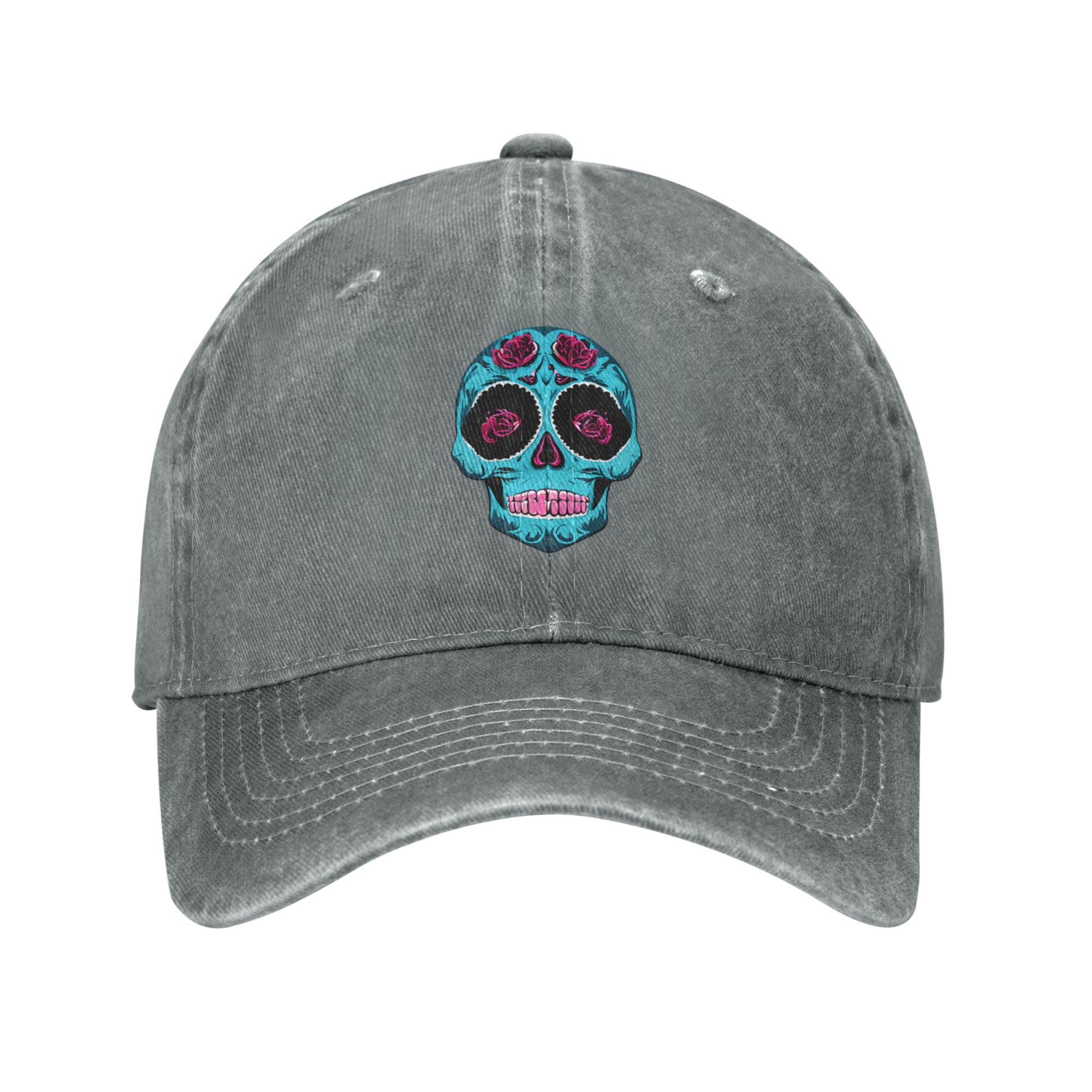 DouZhe Adjustable Washed Cotton Baseball Cap - Cartoon Sugar Skull ...