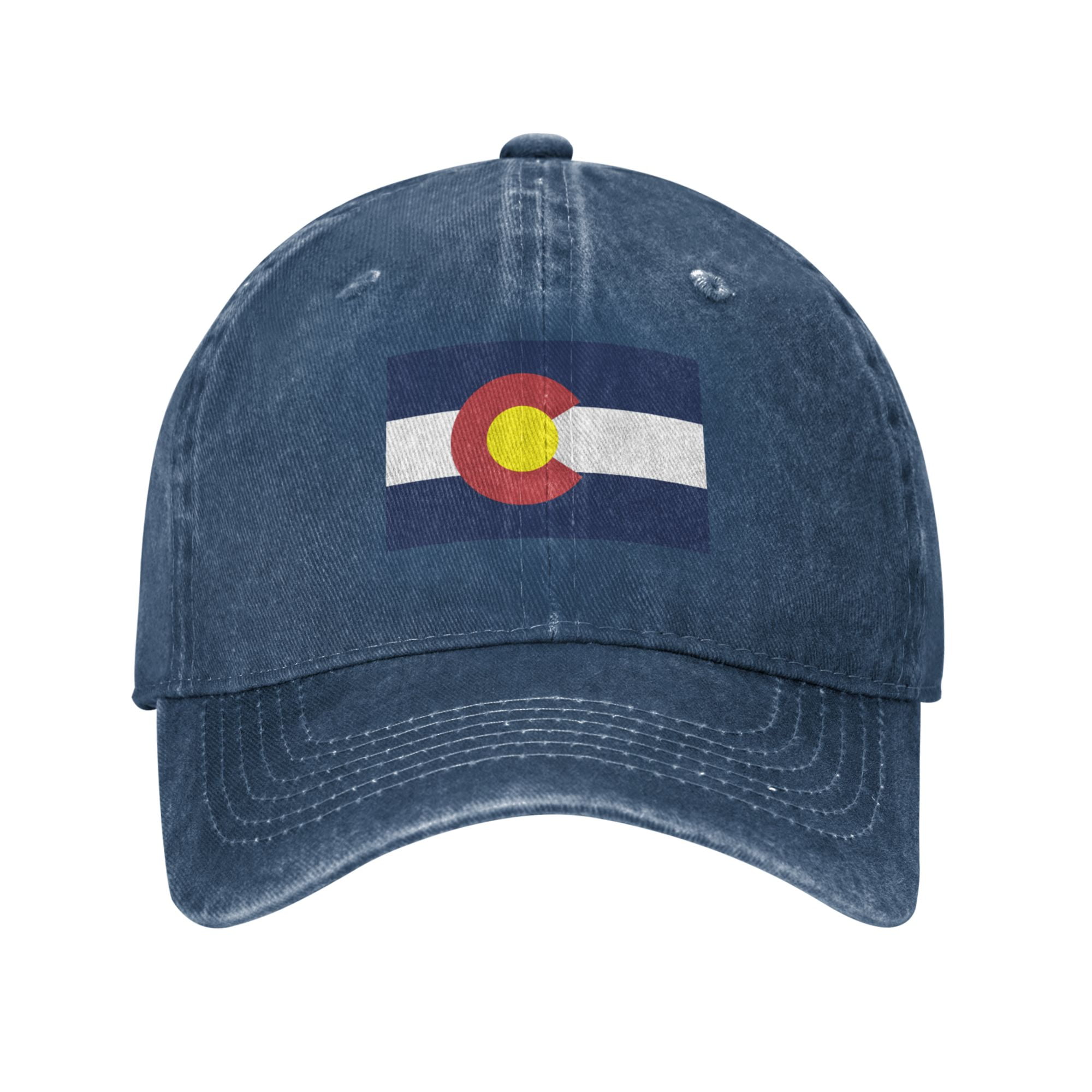 DouZhe Adjustable Washed Cotton Baseball Cap - Colorado State Seal Flag ...