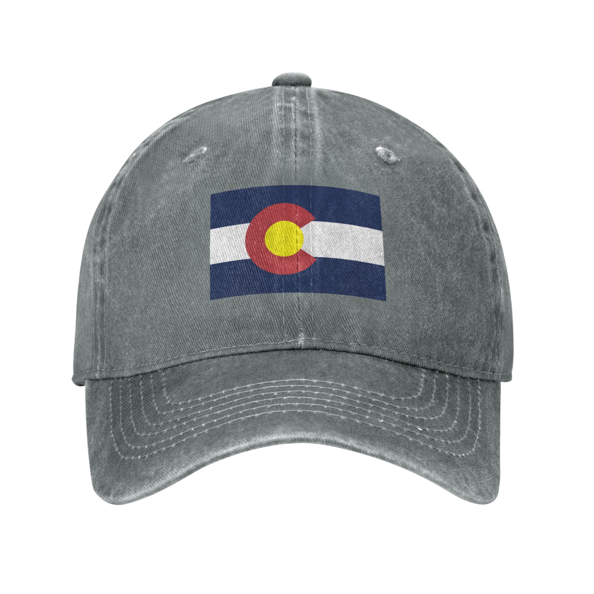 DouZhe Adjustable Washed Cotton Baseball Cap - Colorado State Seal Flag ...