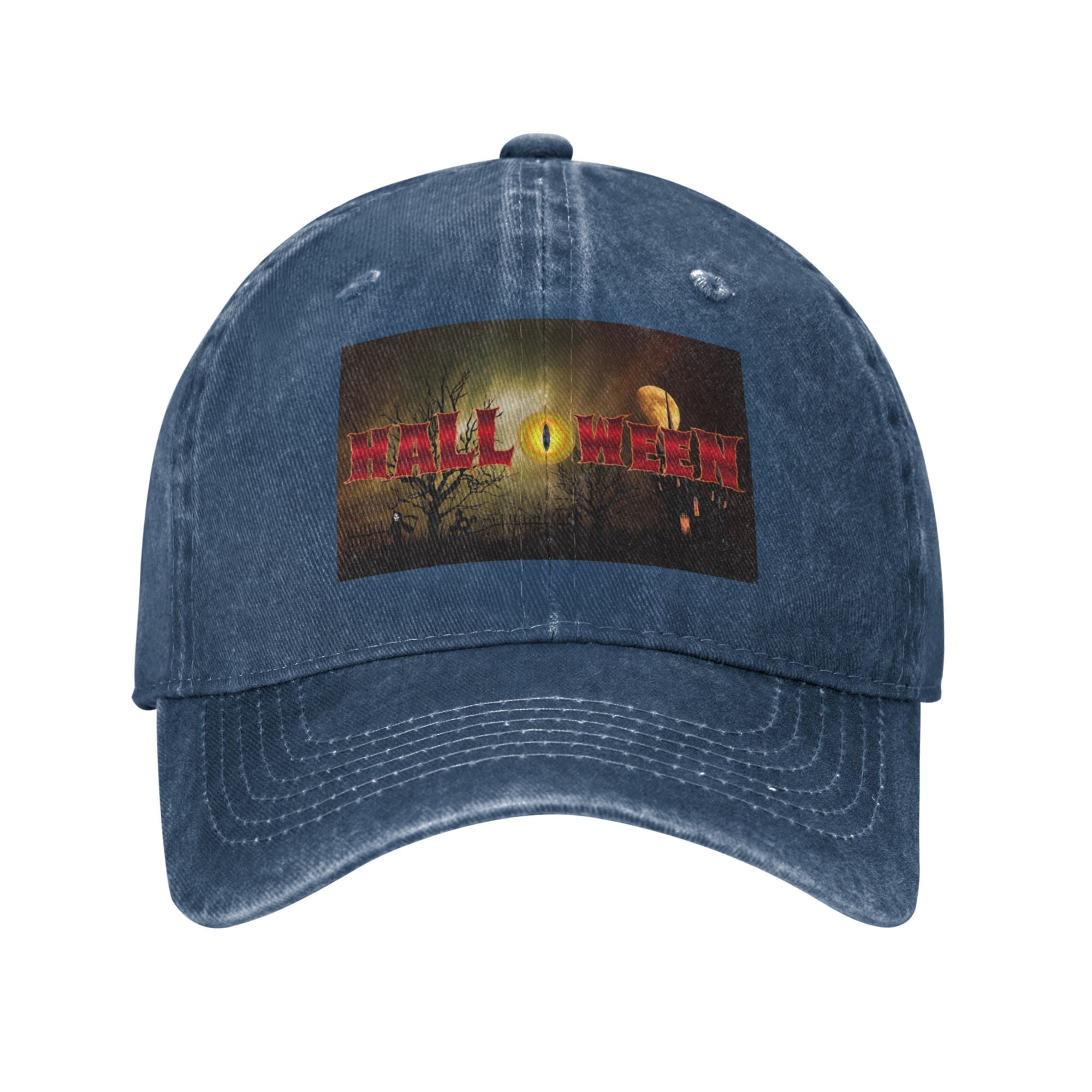 DouZhe Adjustable Washed Cotton Baseball Cap - Evil Eye Scary Halloween ...